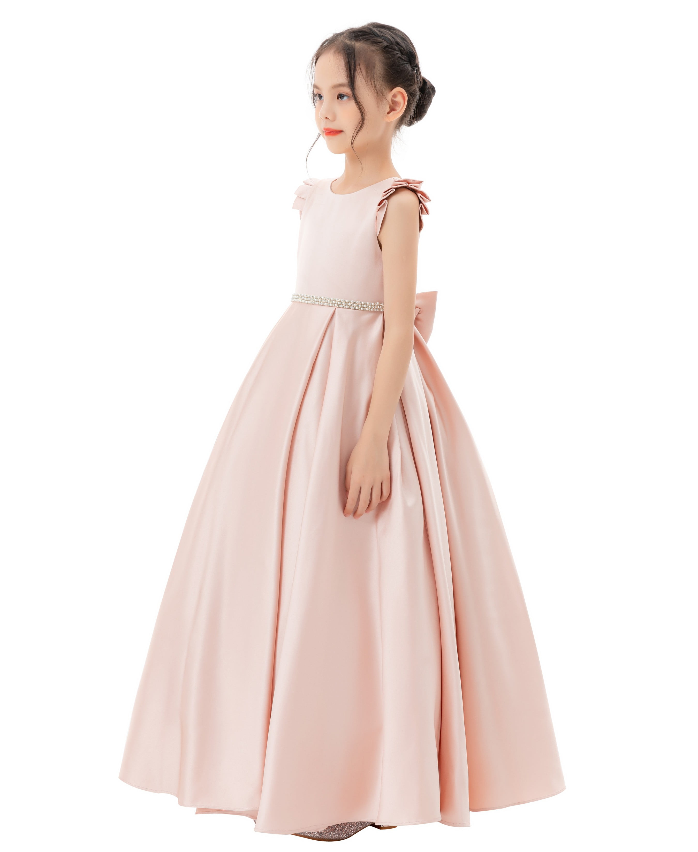 Ekidsbridal Girl Christening Flower Girl Dress - A-Line Satin Backless ...