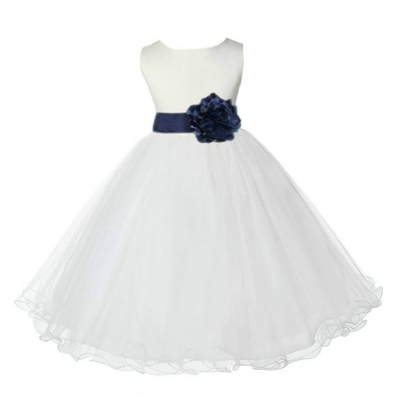 Ekidsbridal Girl Communion Flower Girl Dress - Satin Ivory Tulle ...
