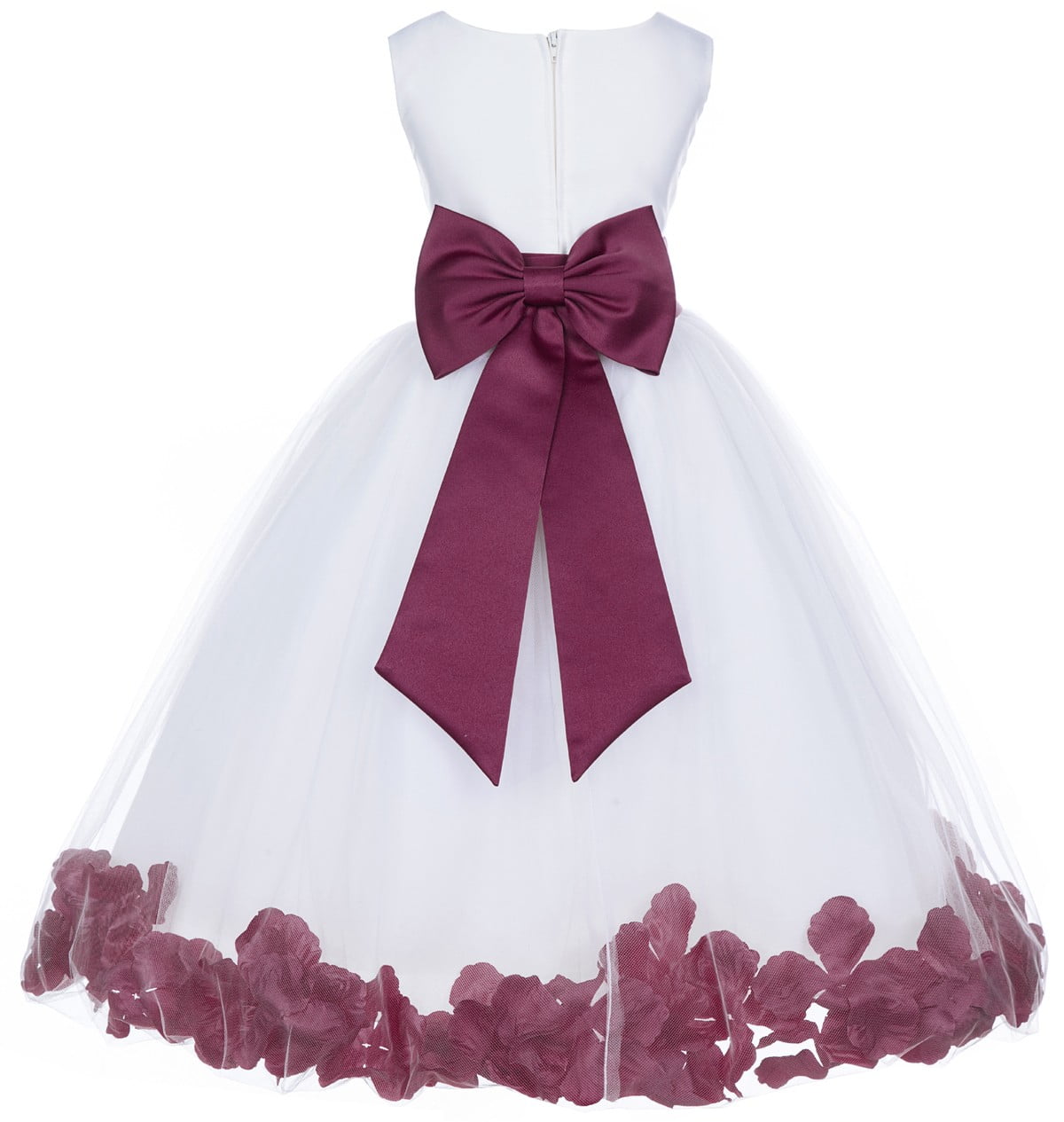 Ekidsbridal Girl Formal Flower Girl Dress - White Floral Rose Petals ...