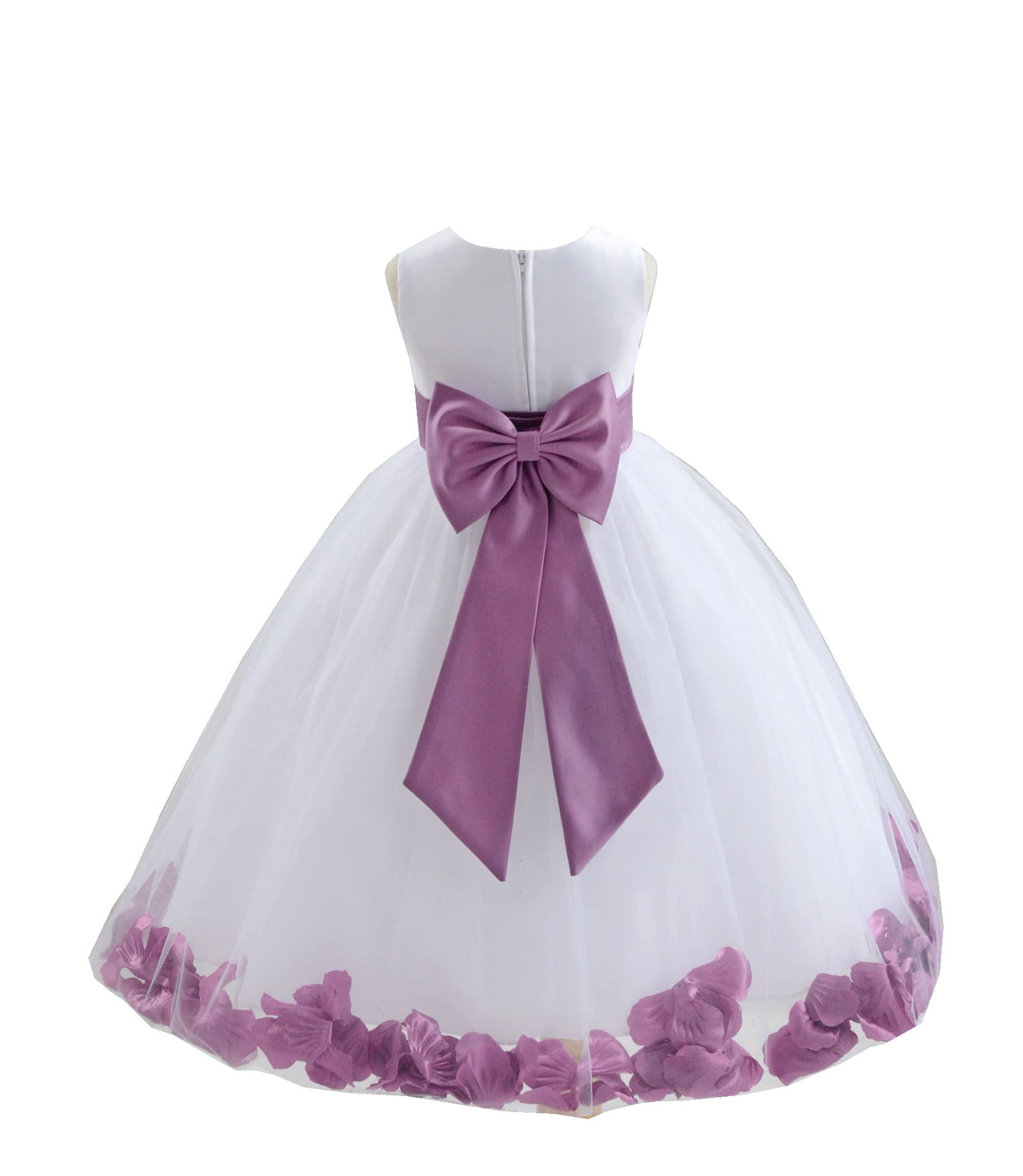 Ekidsbridal Girl Formal Flower Girl Dress - White Floral Rose Petals ...
