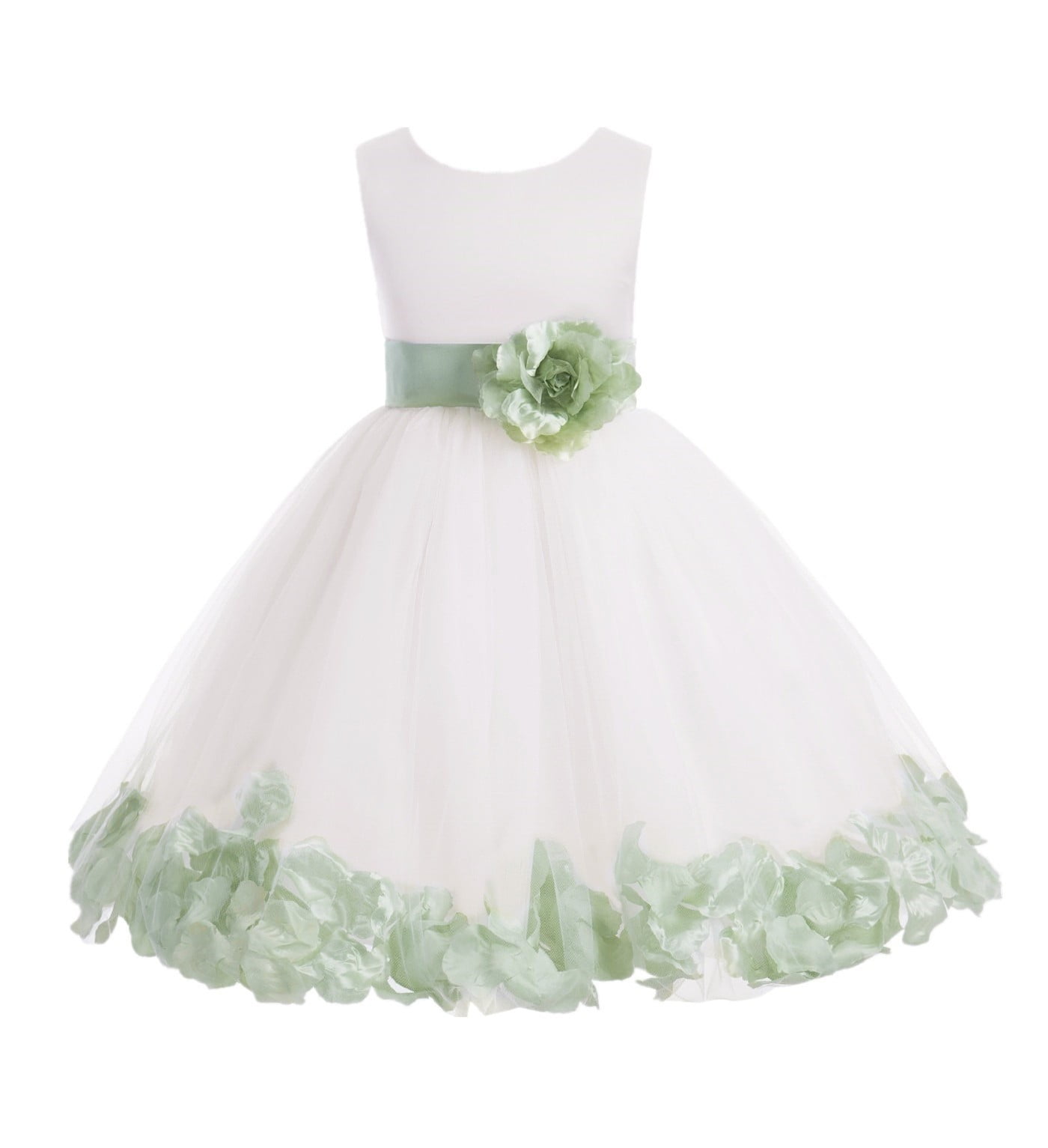 Ekidsbridal Girl Formal Flower Girl Dress - White Floral Rose Petals ...