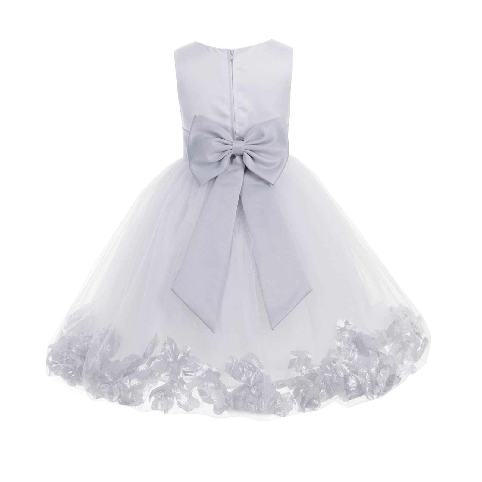 Ekidsbridal Girl Formal Flower Girl Dress - White Floral Rose Petals ...