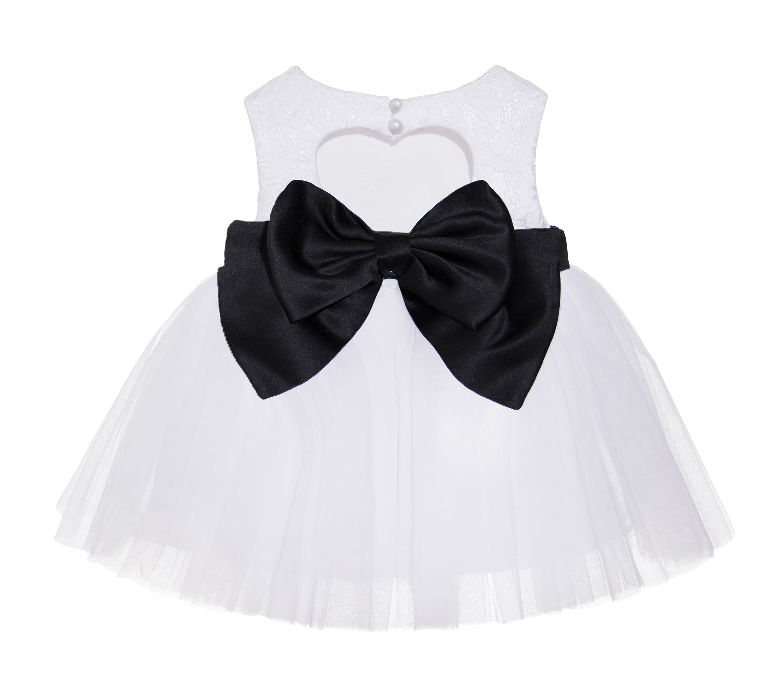 Ekidsbridal Girl Mini Bridal Flower Girl Dress - Baby White Lace Heart ...