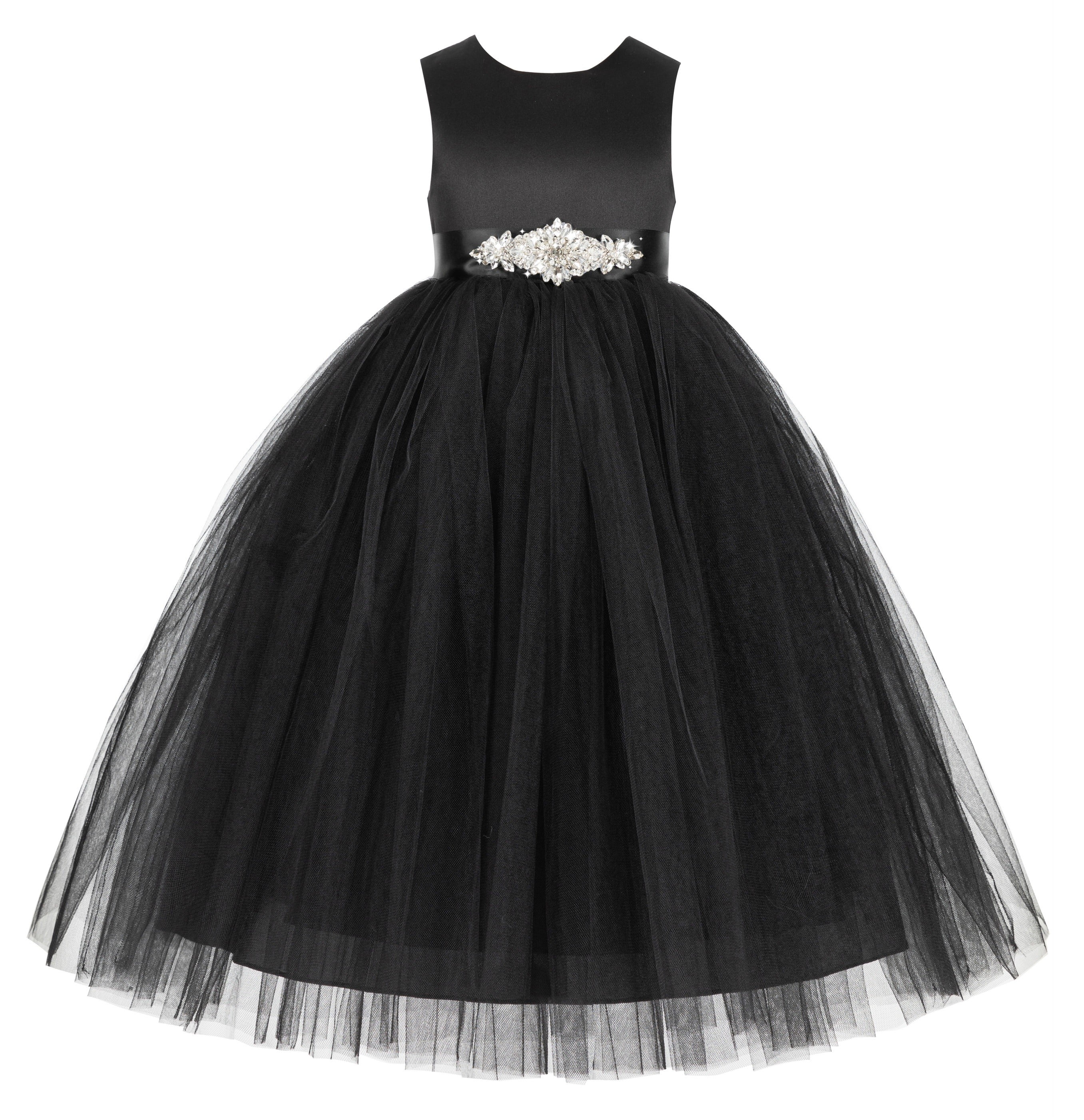 Ekidsbridal Girl Pageant Flower Girl Dress - Backless Satin Tulle with ...