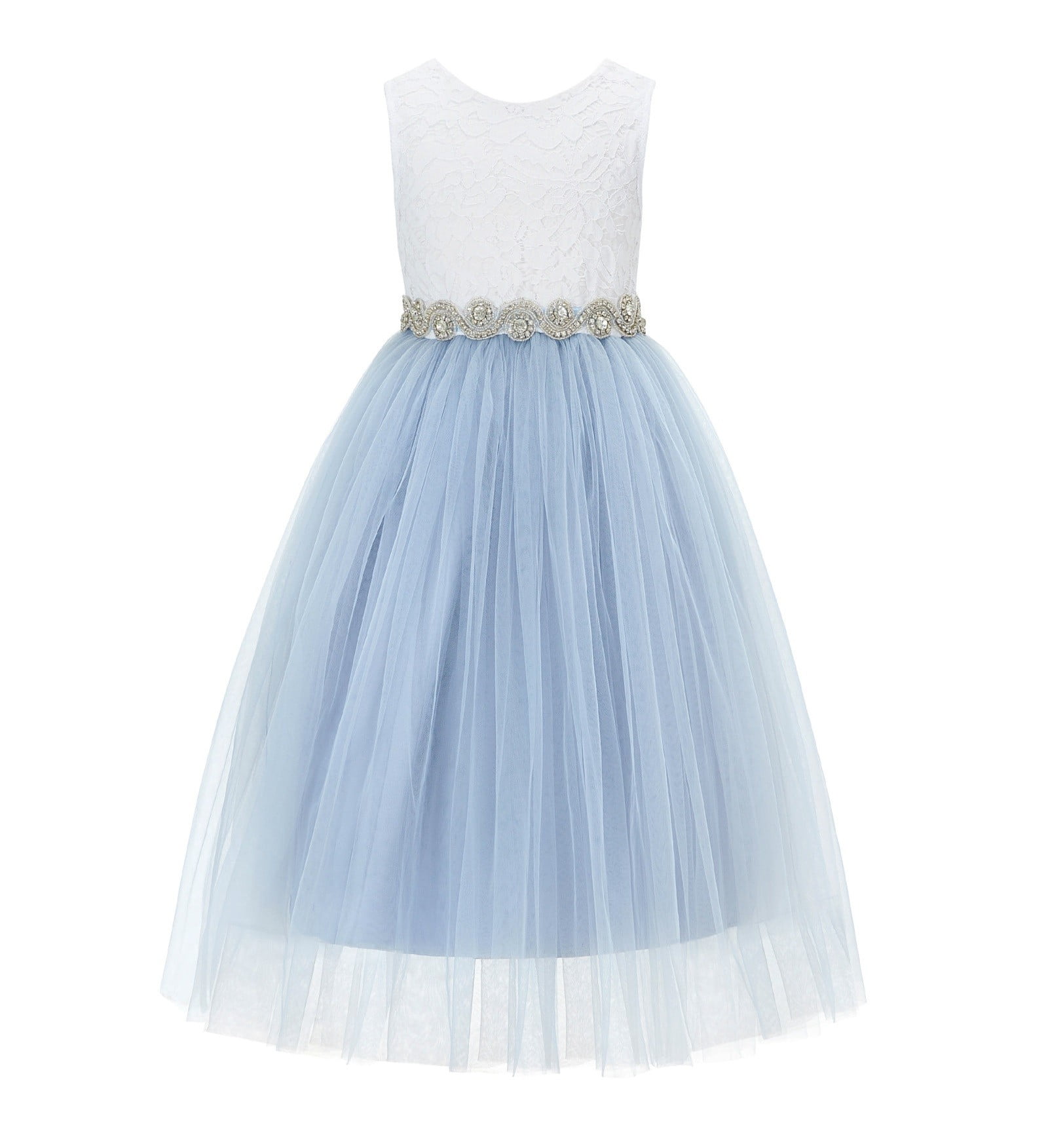 Ekidsbridal Girl Pageant Flower Girl Dress - Backless Scalloped Lace ...