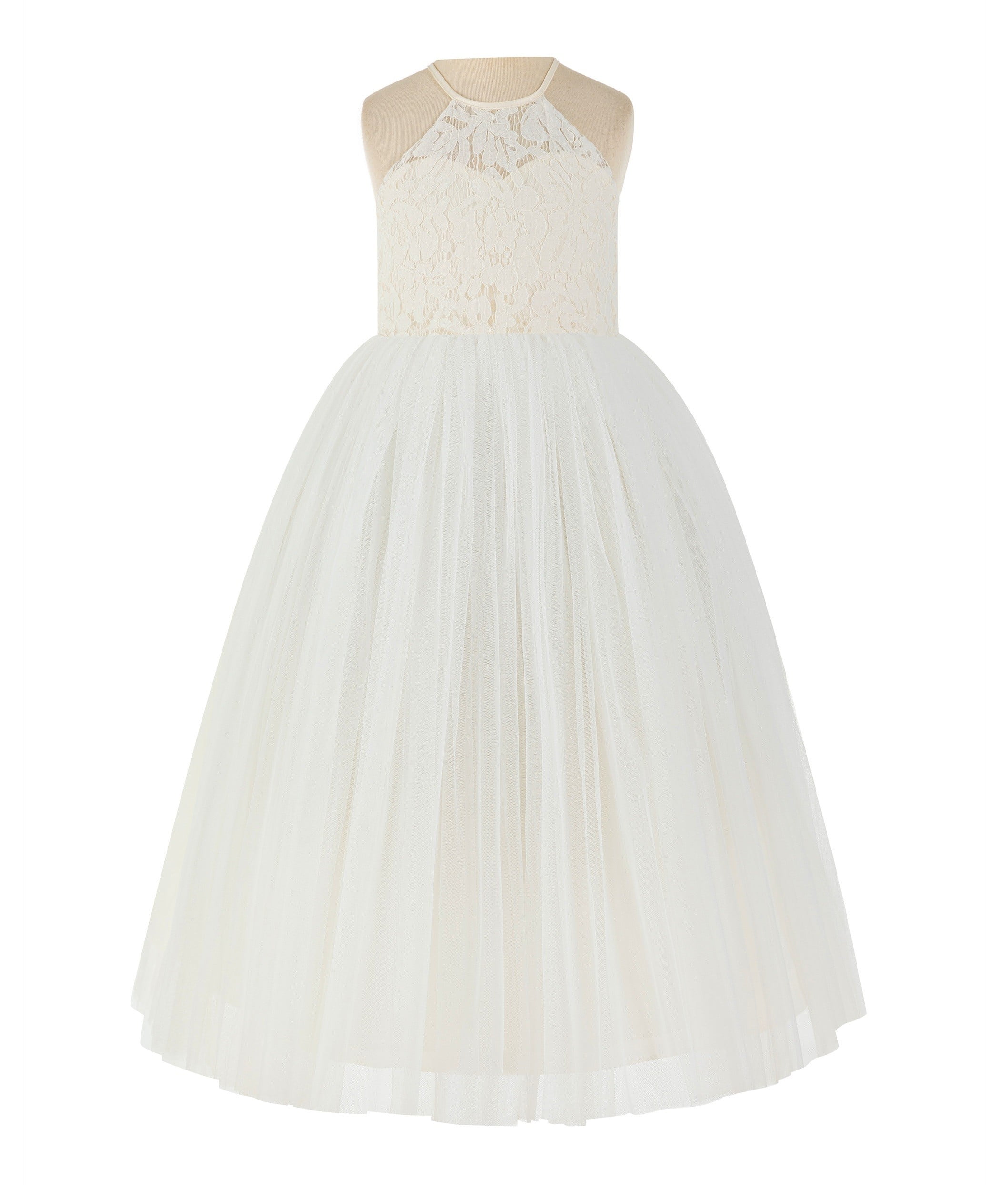 Ekidsbridal Girl Pageant Flower Girl Dress - Lace Halter Top with Tulle ...