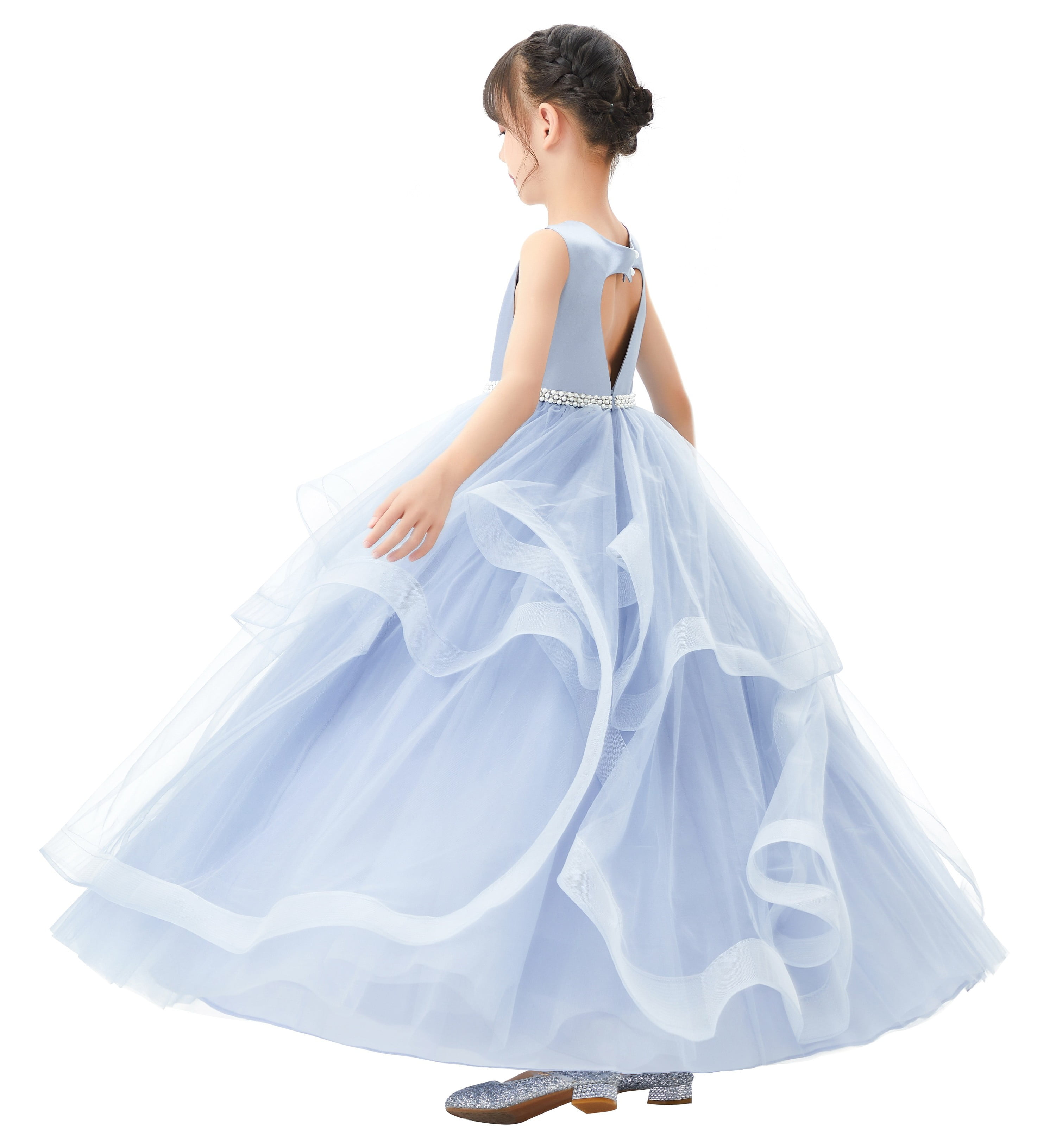 Ekidsbridal Girl Pageant Flower Girl Dress - Satin Heart Cutout with ...