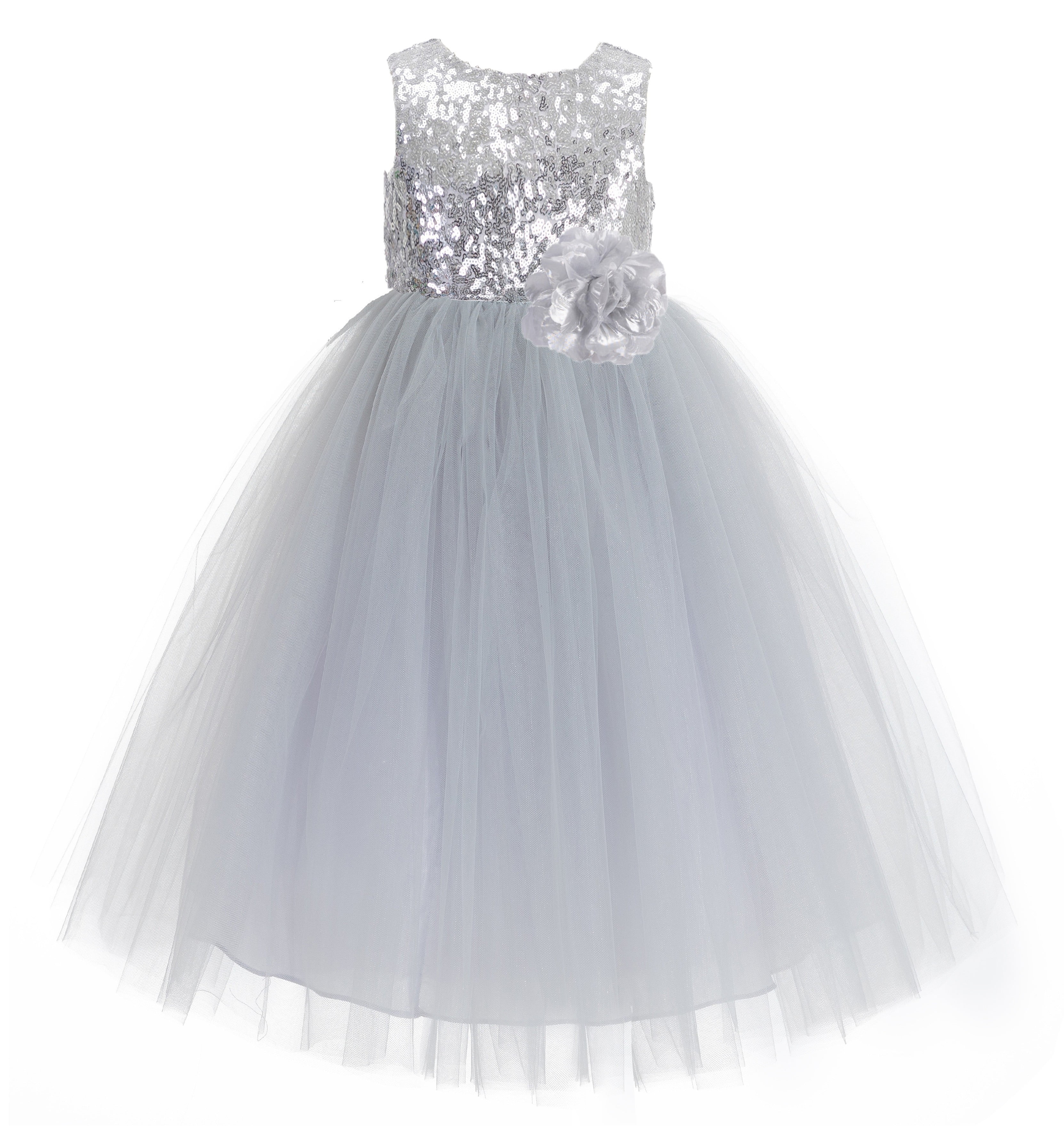 Ekidsbridal Girl Pageant Flower Girl Dress - Sequin Heart Cutout with ...