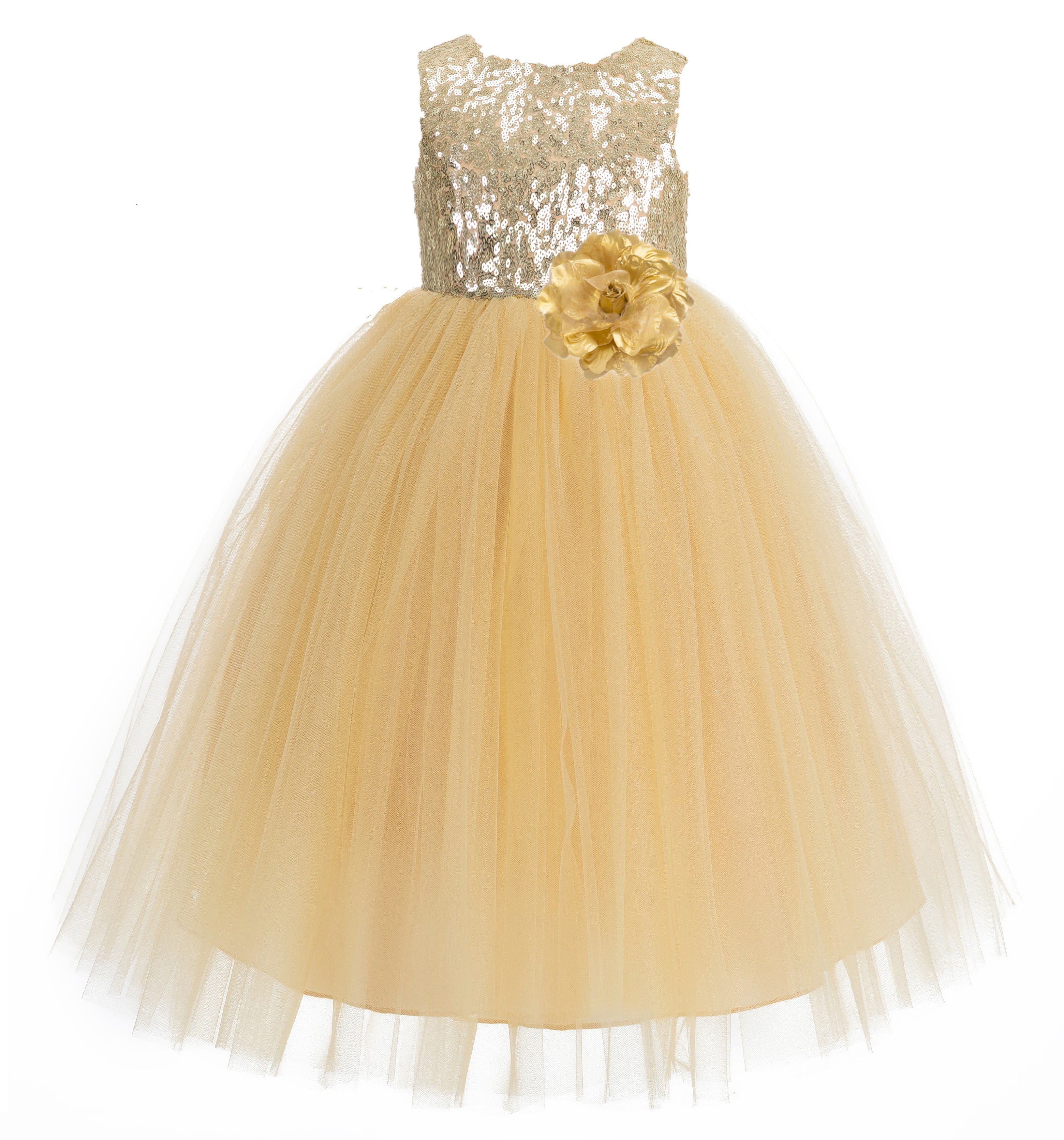 Ekidsbridal Girl Pageant Flower Girl Dress - Sequin Heart Cutout with ...