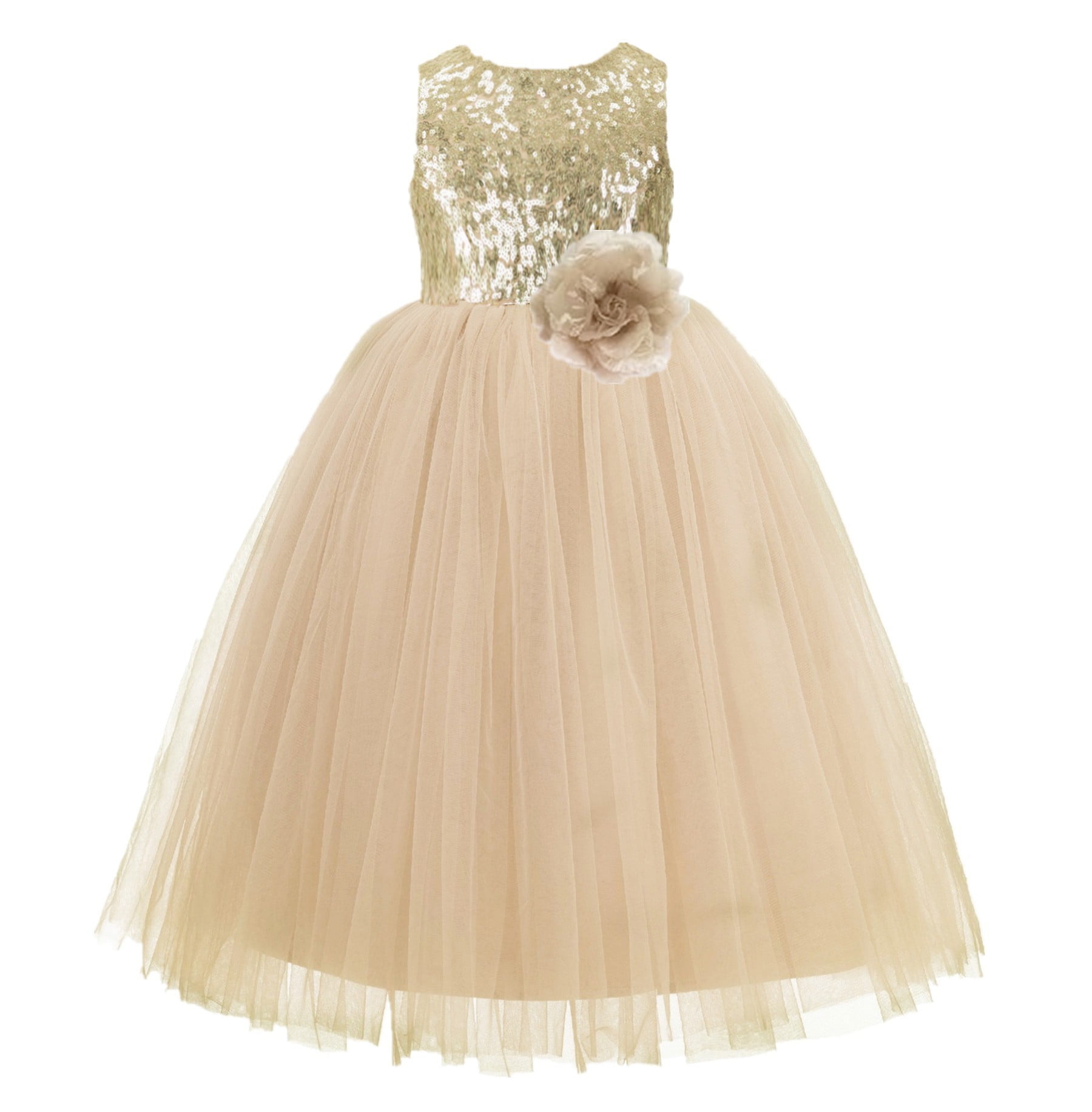 Ekidsbridal Girl Pageant Flower Girl Dress - Sequin Heart Cutout with ...