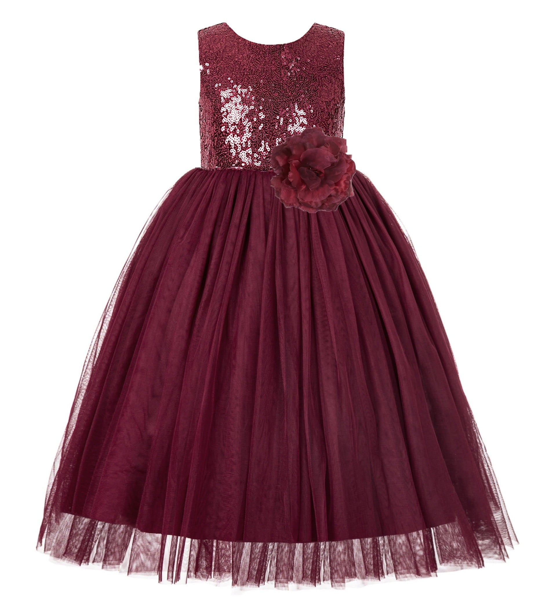 Ekidsbridal Girl Pageant Flower Girl Dress - Sequin Heart Cutout with ...