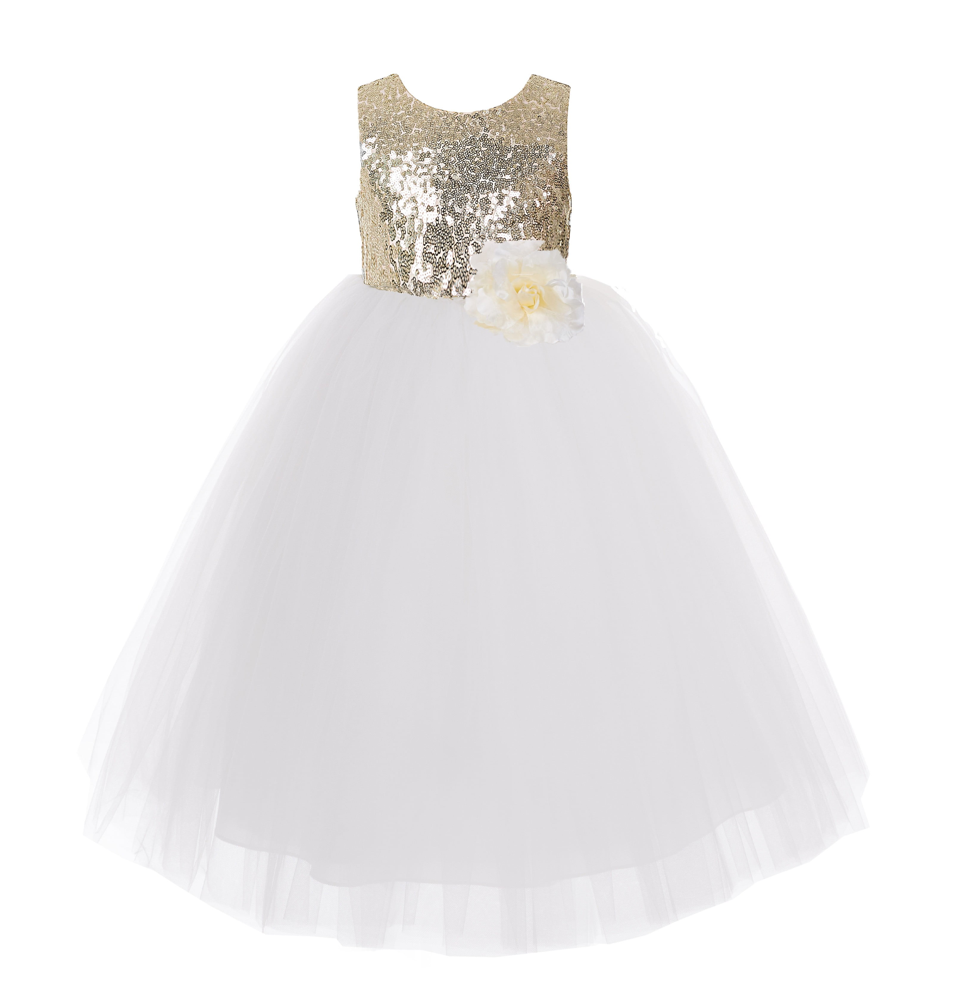 Ekidsbridal Girl Pageant Flower Girl Dress - Sequin Heart Cutout with ...