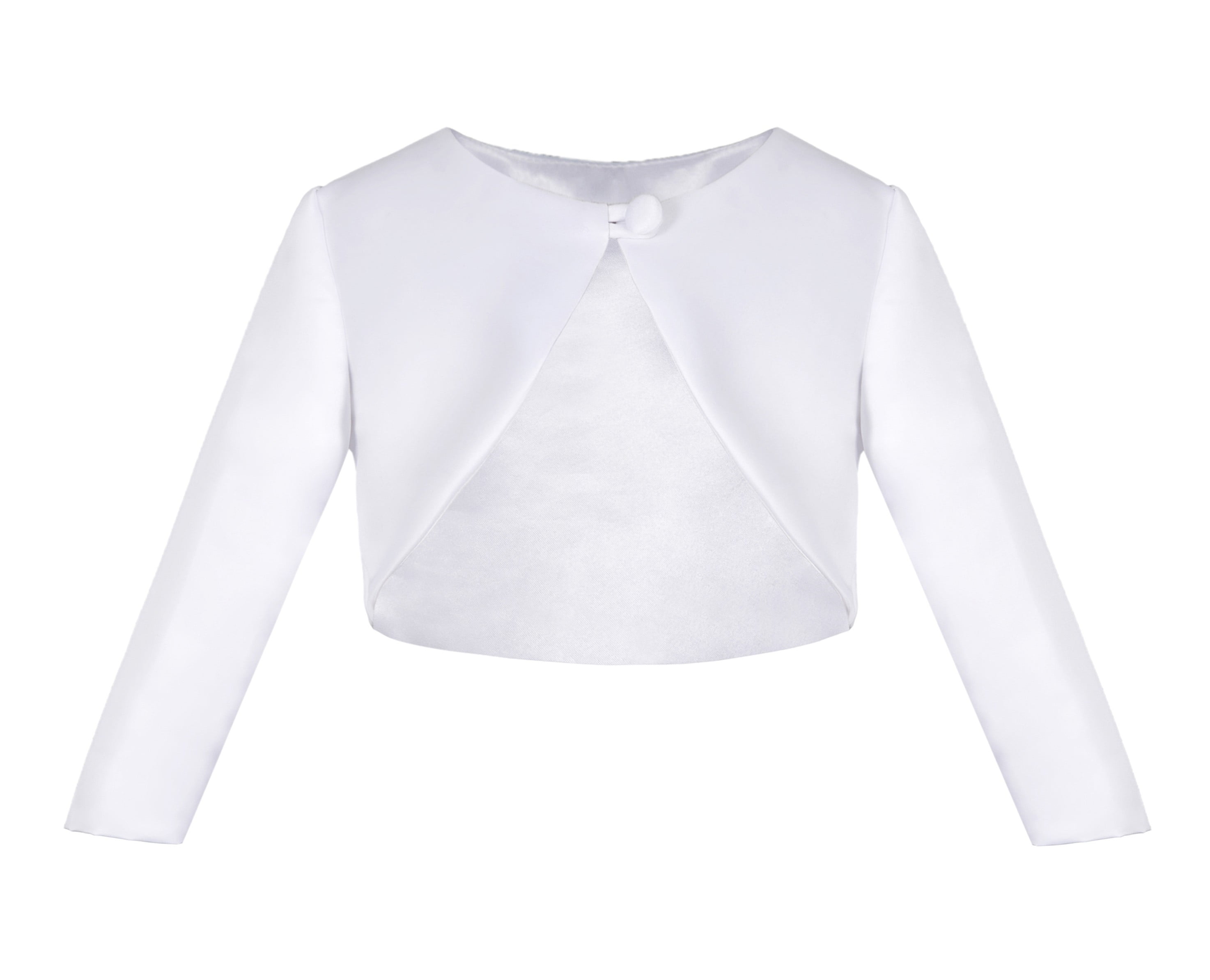 Ekidsbridal Girl Pageant Jacket Bolero - Long Sleeves Satin Bolero ...