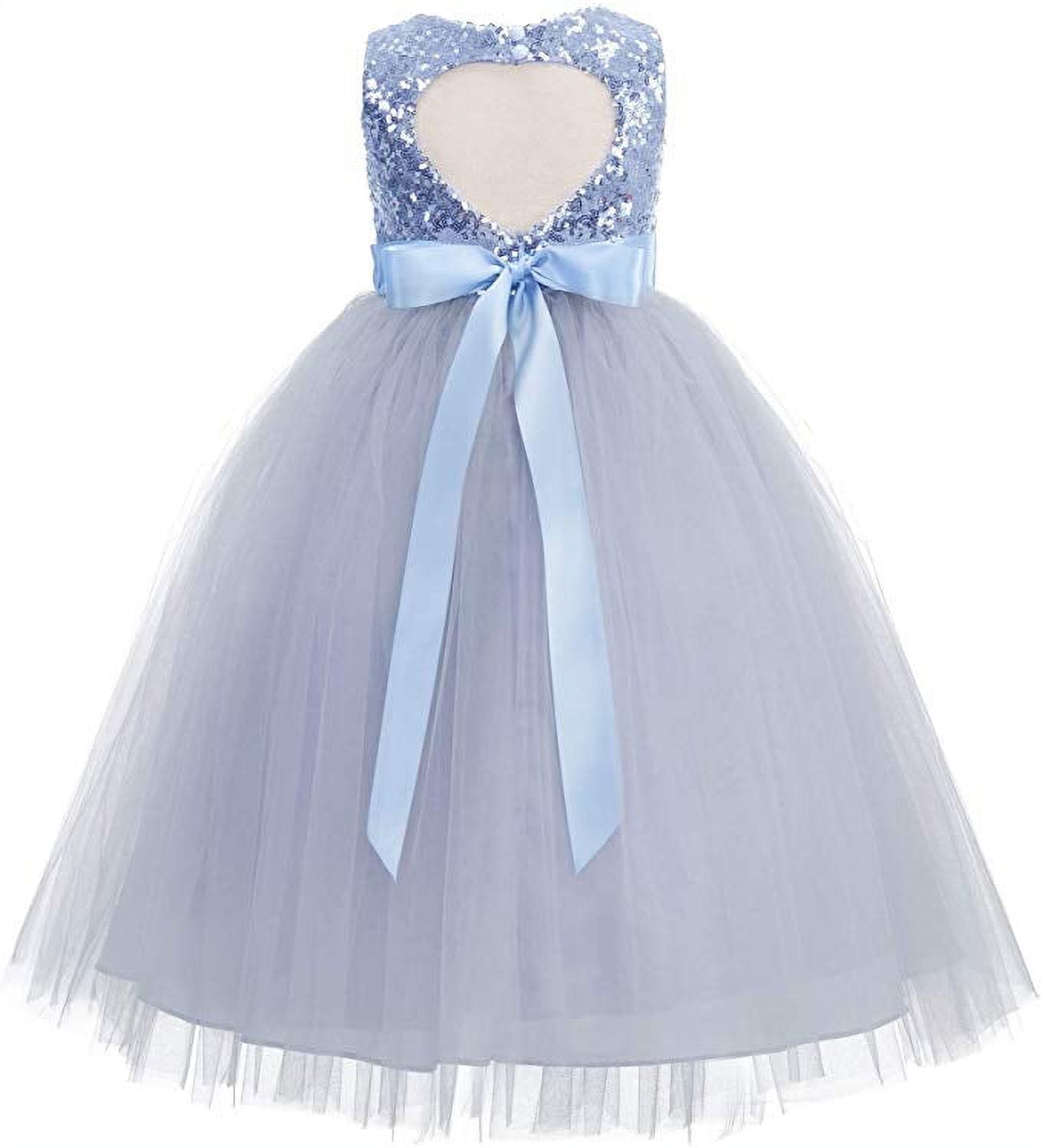 Ekidsbridal Heart Cutout Sequin Flower Girl Dress Junior Pageants ...