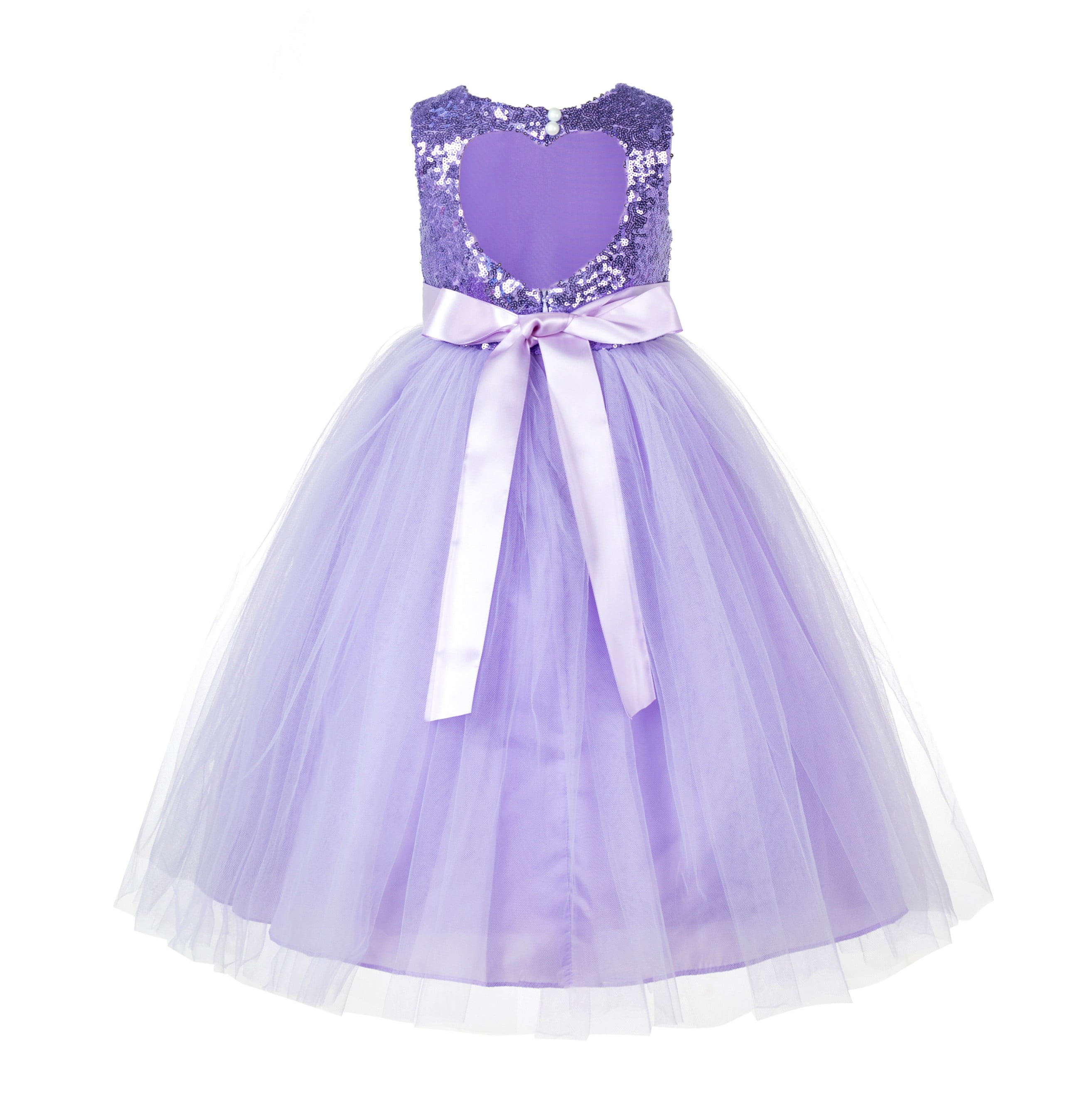Ekidsbridal Heart Cutout Sequin Flower Girl Dress Junior Pageants ...