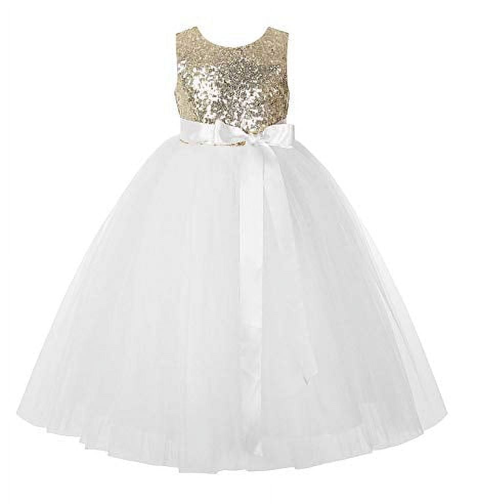 Ekidsbridal Heart Cutout Sequin Flower Girl Dress Junior Pageants ...