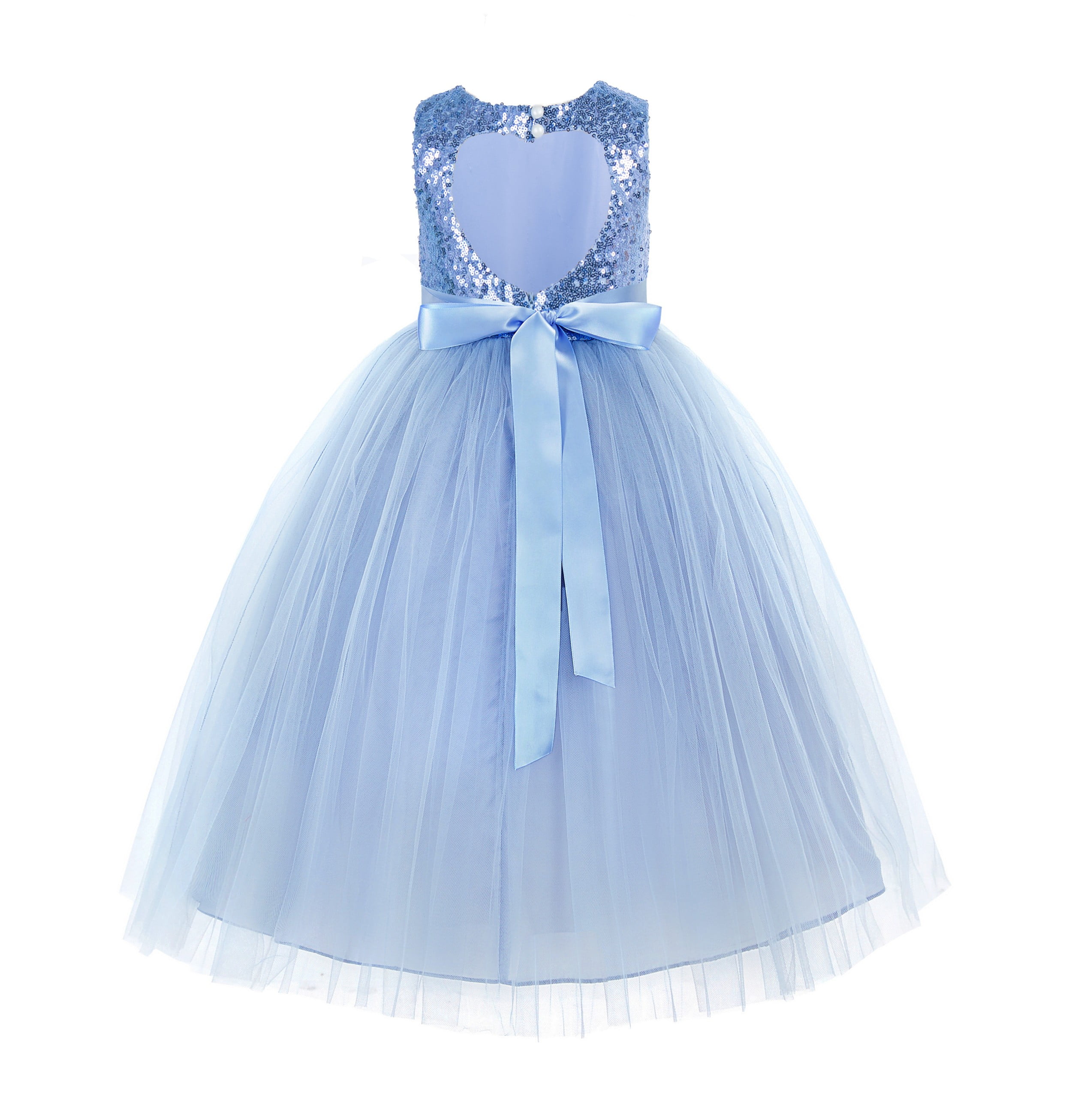 Ekidsbridal Heart Cutout Sequin Flower Girl Dress for Toddlers Junior ...