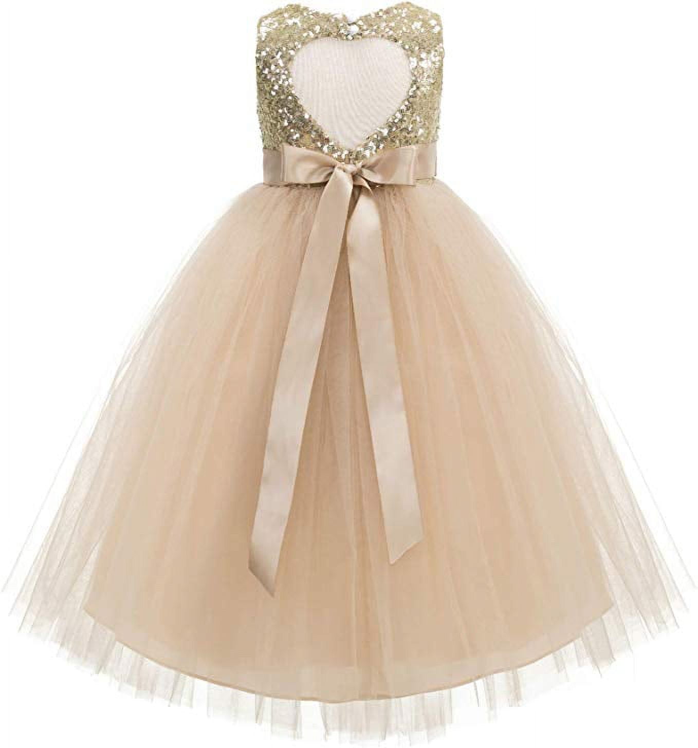 Ekidsbridal Heart Cutout Sequin Flower Girl Dresses for Toddlers Pretty ...