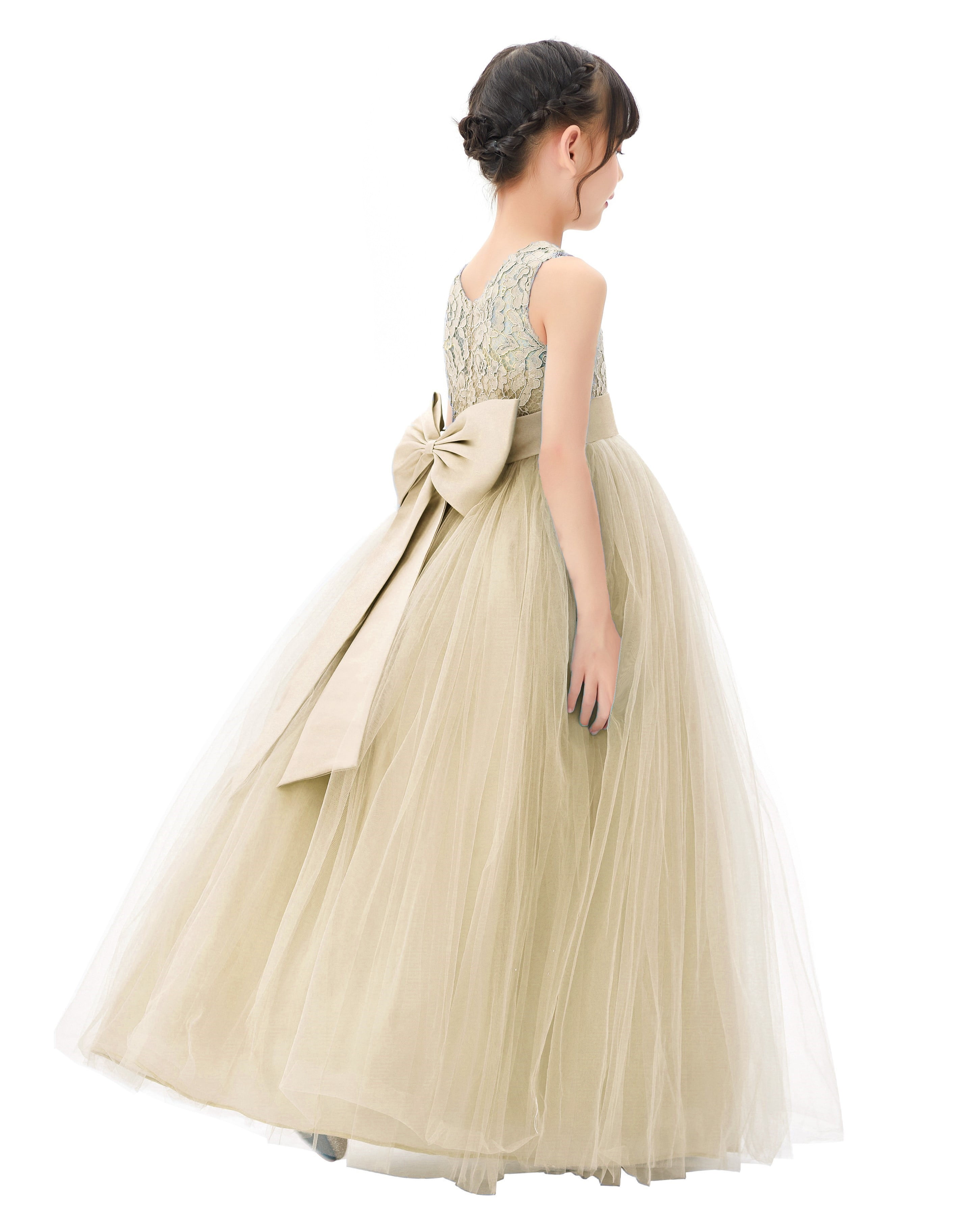 Ekidsbridal Illusion Lace Flower Girl Dresses for Pageants Junior ...