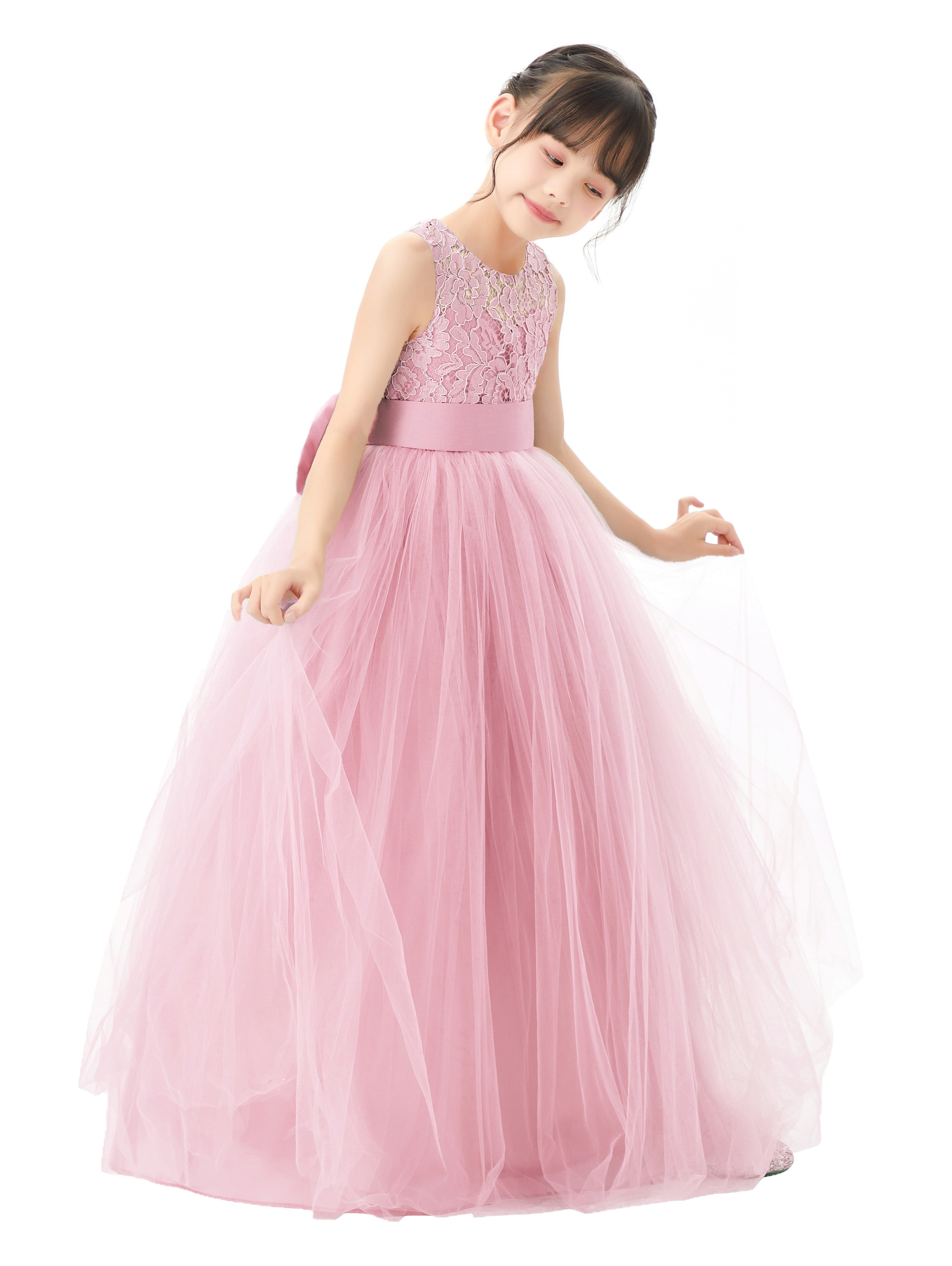 Ekidsbridal Illusion Lace Flower Girl Dresses for Pageants Junior ...