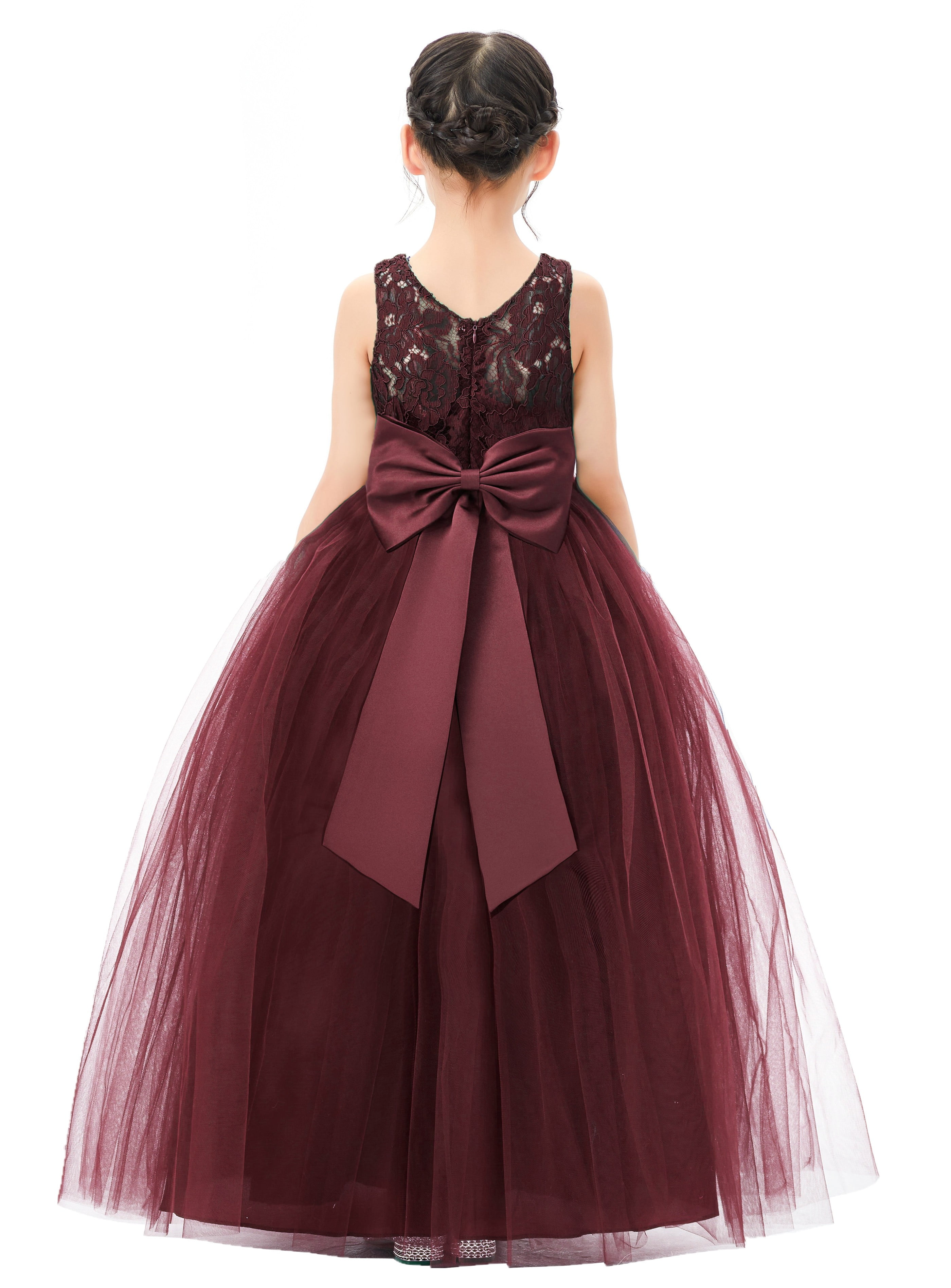 Ekidsbridal Illusion Lace Flower Girl Dresses for Pageants Junior ...