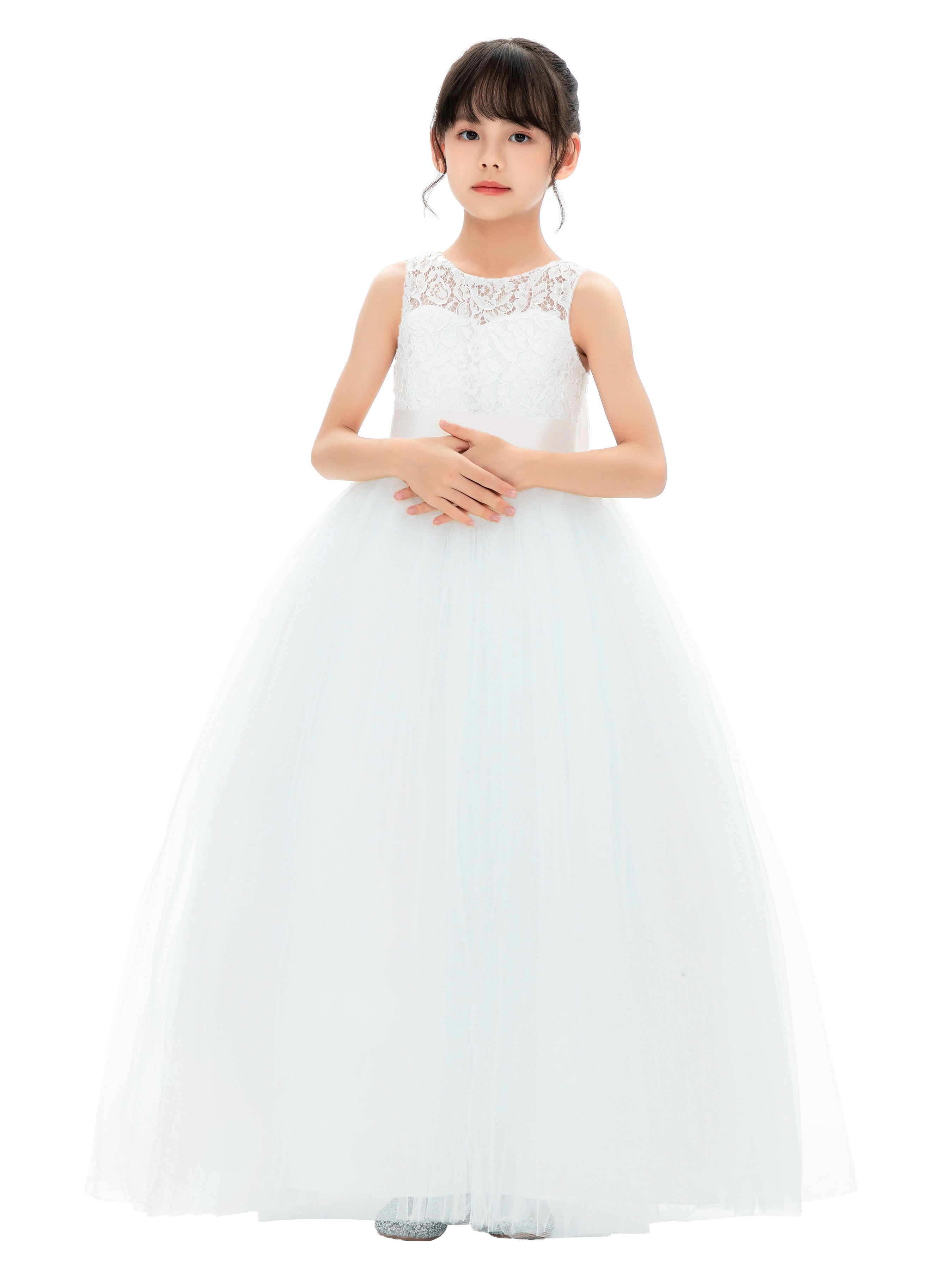 Ekidsbridal Illusion Lace Flower Girl Dresses for Pageants Junior ...
