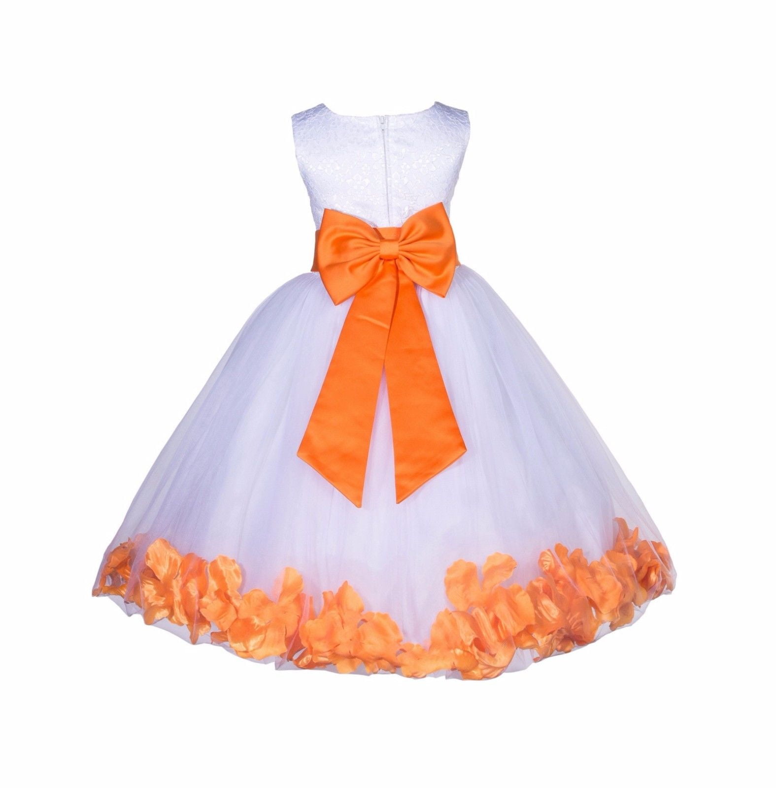 Ekidsbridal Ivory Floral Lace Bodice Rose Petal Tulle Formal Flower ...