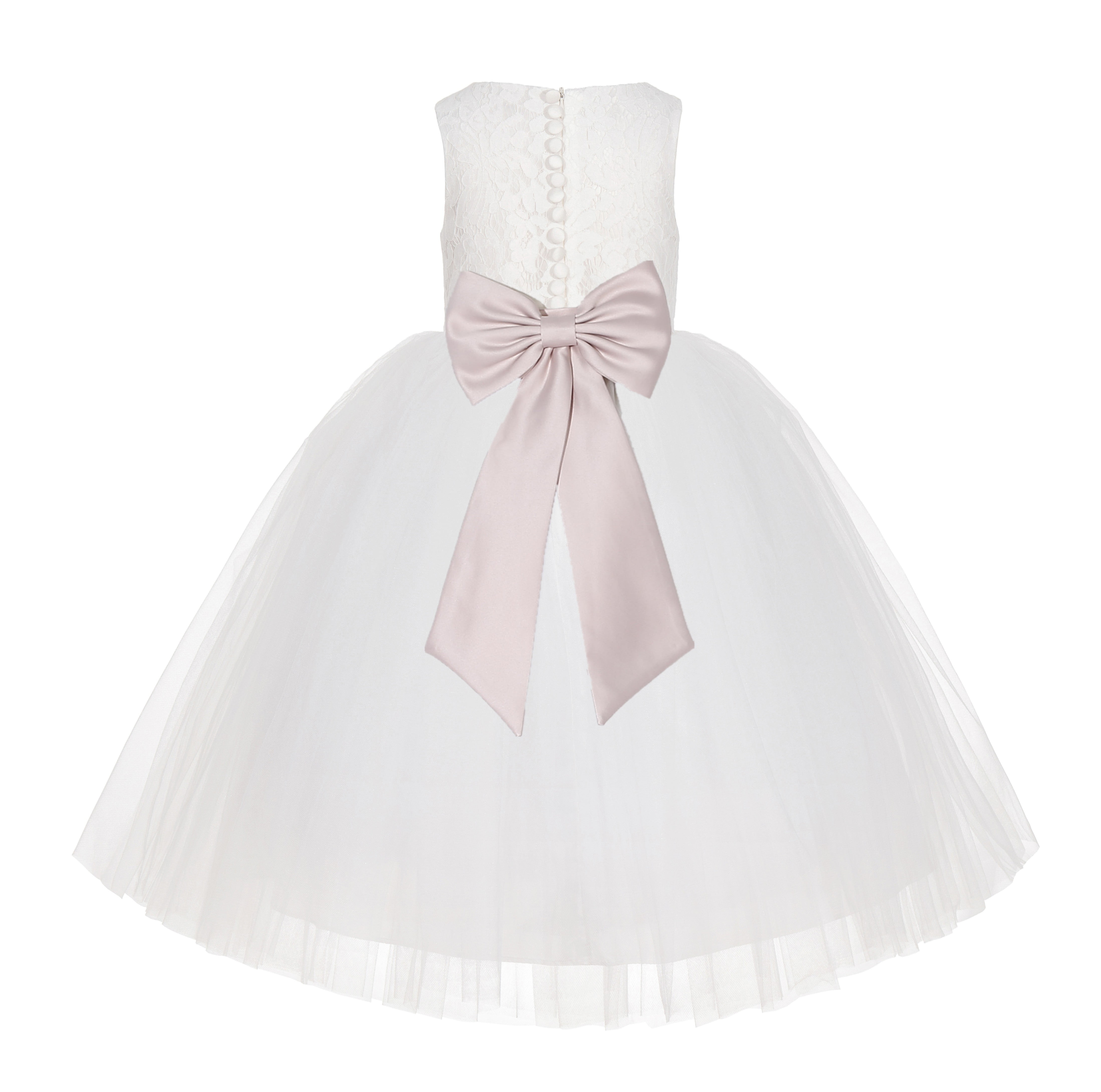Ekidsbridal Ivory Floral Lace Junior Flower Girl Dress Christening ...