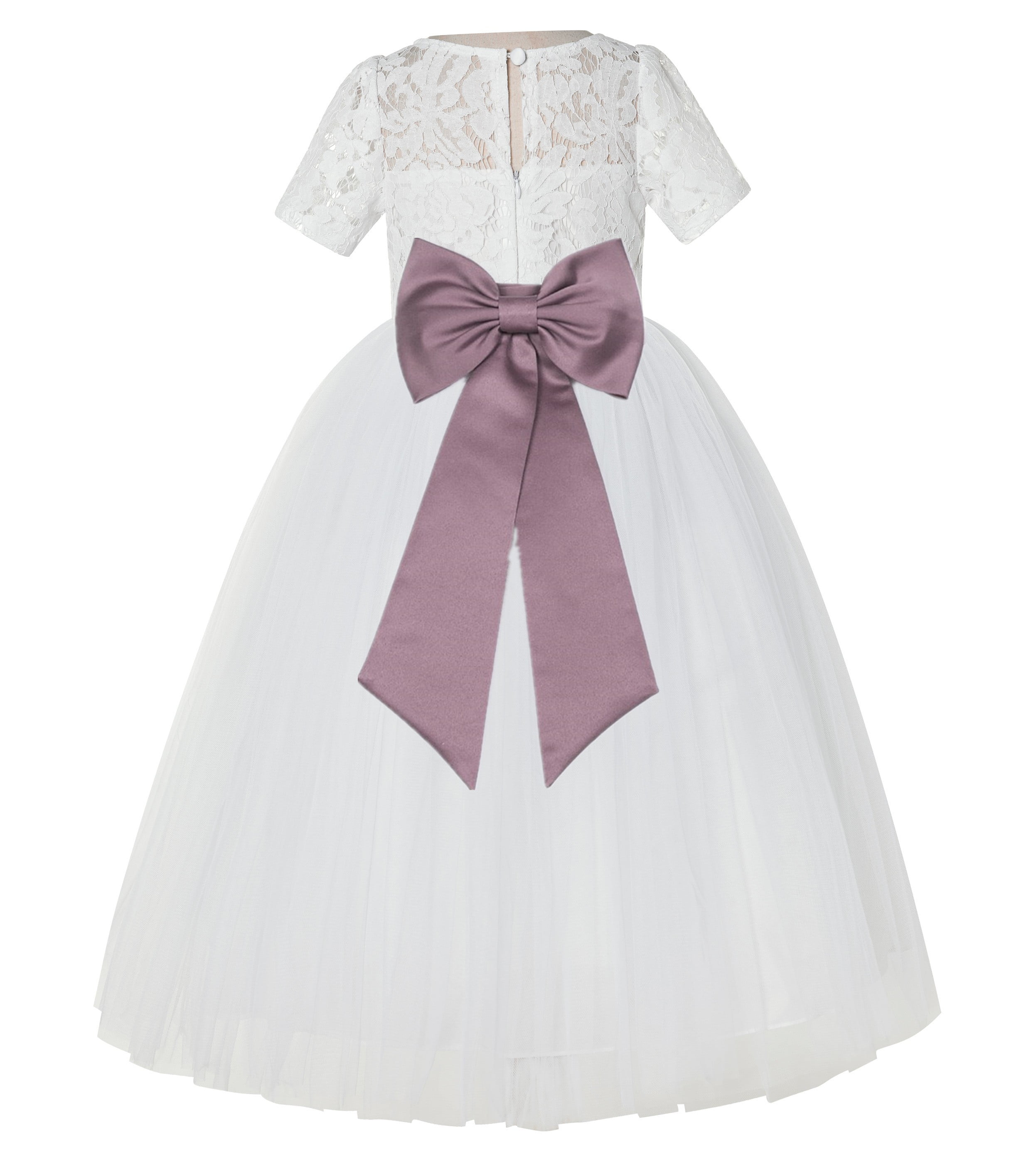 Ekidsbridal Ivory Floral Lace Vintage Flower Girl Dresses with Colored ...
