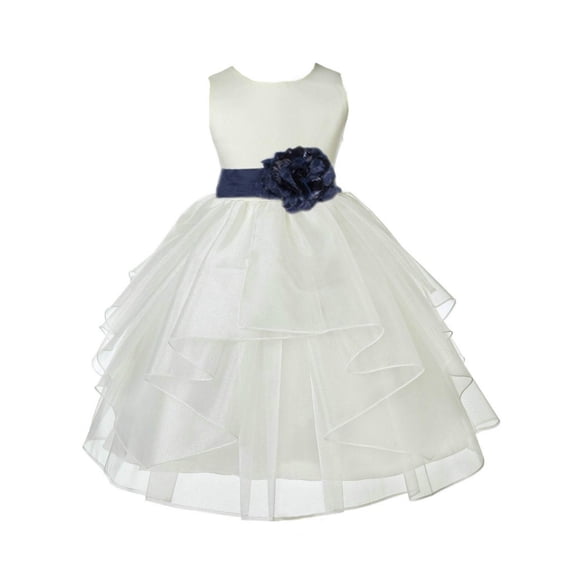 Ekidsbridal Ivory Marine Shimmering Organza Flower Girl Dresses for ...