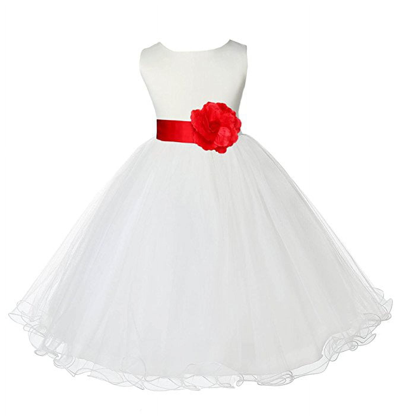 Ekidsbridal Ivory Rattail Edge Tulle Flower Girl Dress Communion ...