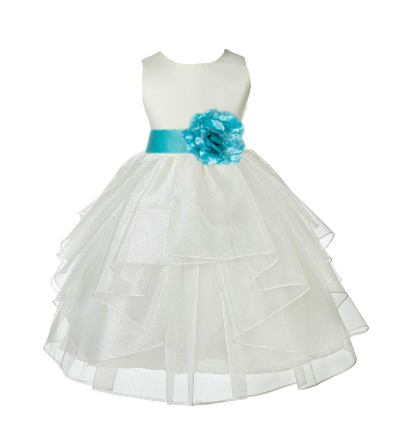 Ekidsbridal Ivory Tiffany Shimmering Organza Flower Girl Dresses for ...