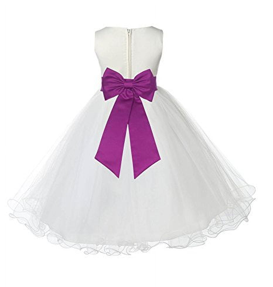 Ekidsbridal Ivory Tulle Rattail Edge Flower Girl Dresses Pretty ...