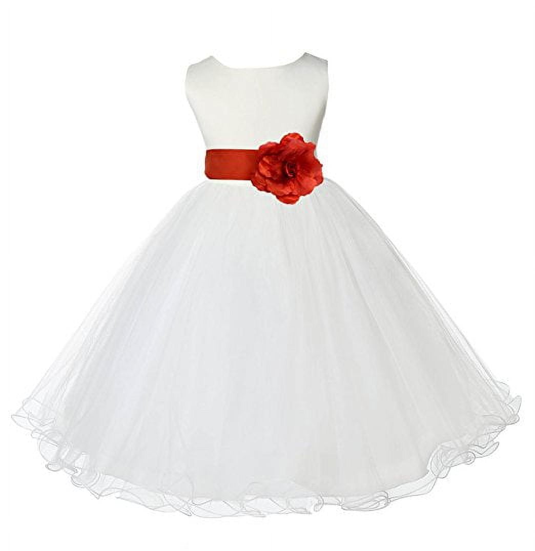 Ekidsbridal Ivory Tulle Rattail Edge Flower Girl Dresses Pretty ...
