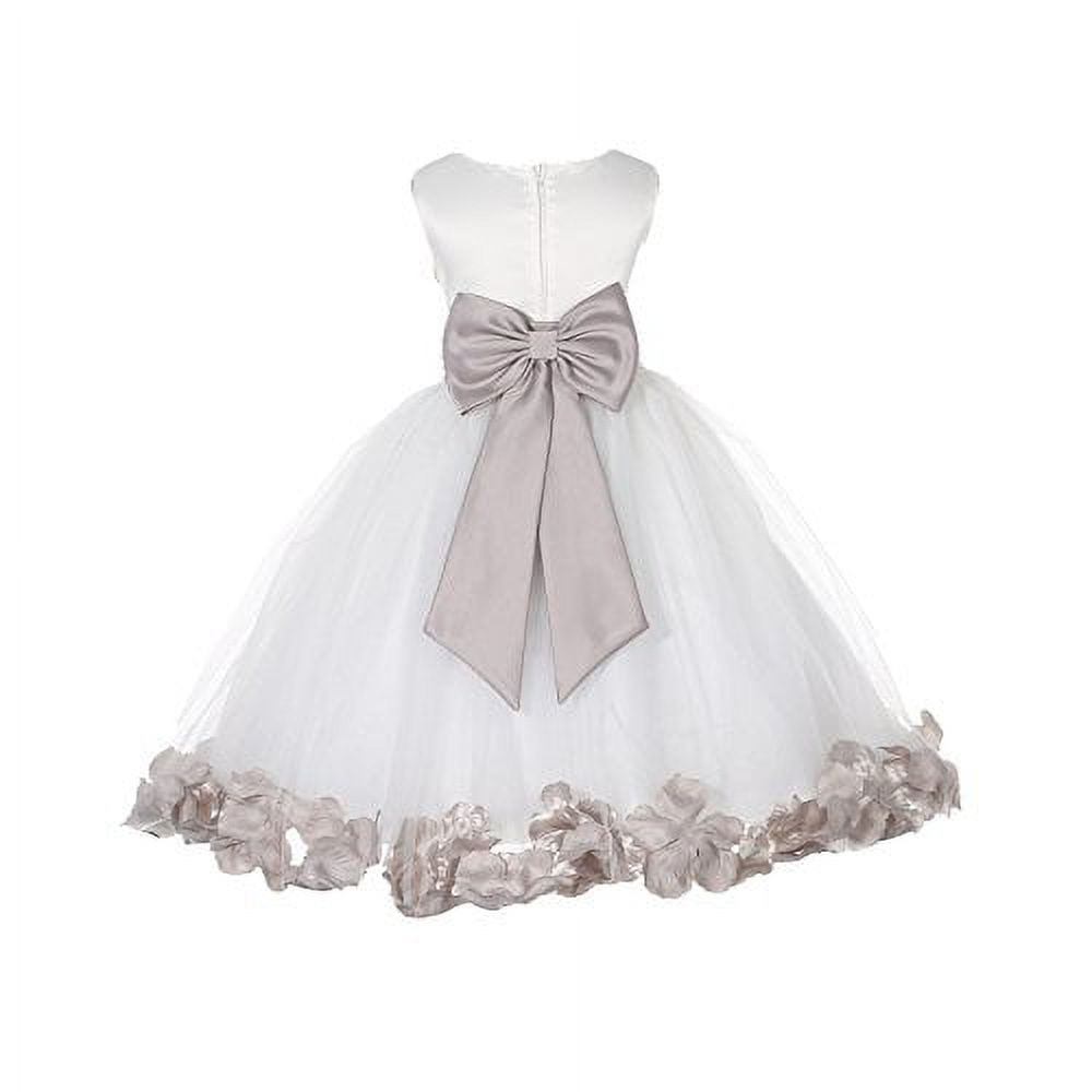 Ekidsbridal Ivory Tulle Rose Petals Junior Flower Girl Dress Pageant ...