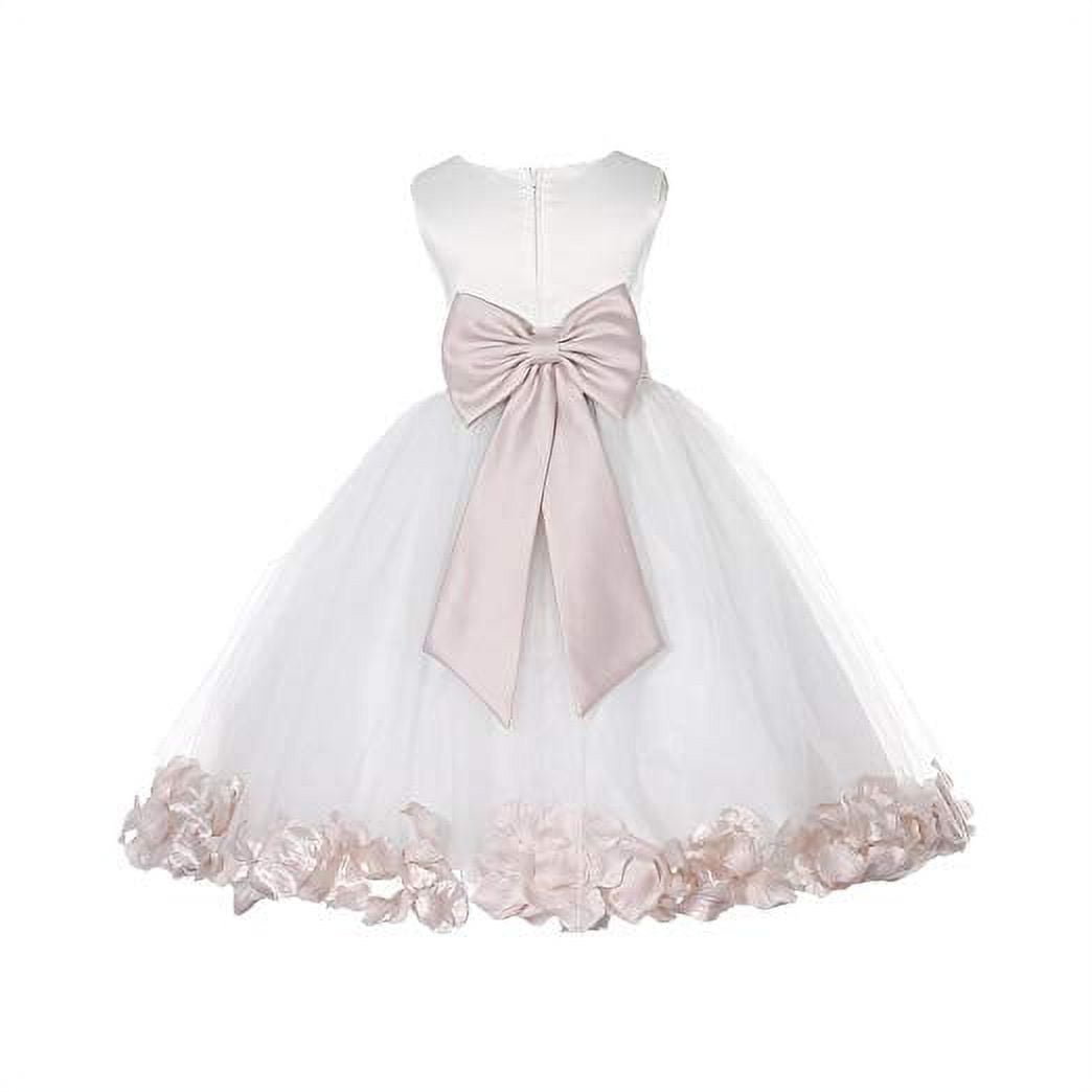 Ekidsbridal Ivory Tulle Rose Petals Junior Flower Girl Dress Pageant ...