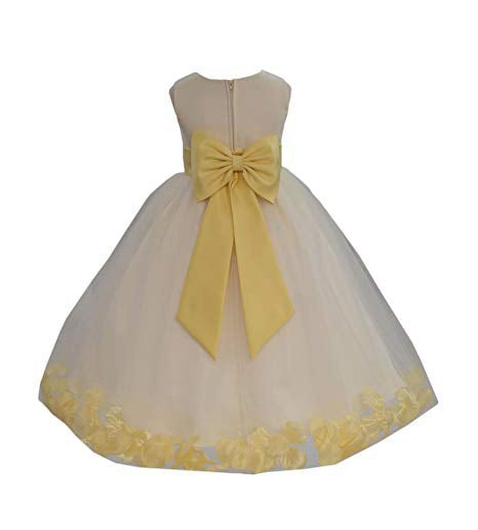 Ekidsbridal Ivory Tulle Rose Petals Junior Flower Girl Dress Pageant ...