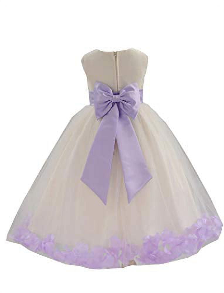 Ekidsbridal Ivory Tulle Rose Petals Junior Flower Girl Dress Pageant ...