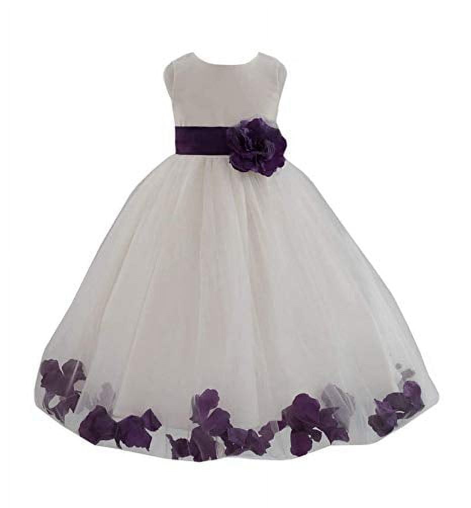 Ekidsbridal Ivory Tulle Rose Petals Junior Flower Girl Dress Pretty ...