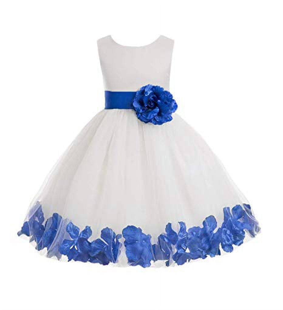 Ekidsbridal Ivory Tulle Rose Petals Junior Flower Girl Dress Pageant ...