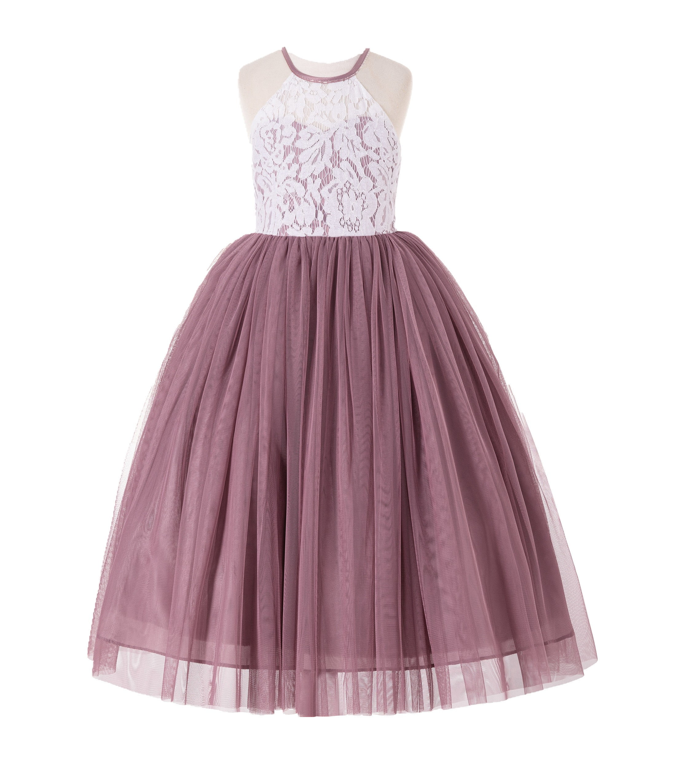 Ekidsbridal Lace Halter Back Flower Girl Dress for Graduation ...