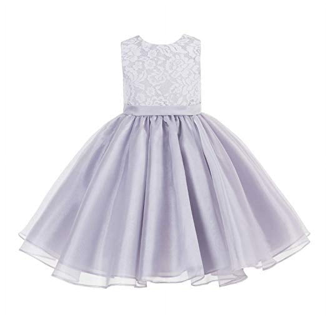 Ekidsbridal Lace Organza Formal Flower Girl Dress Princess Pageant Gown ...