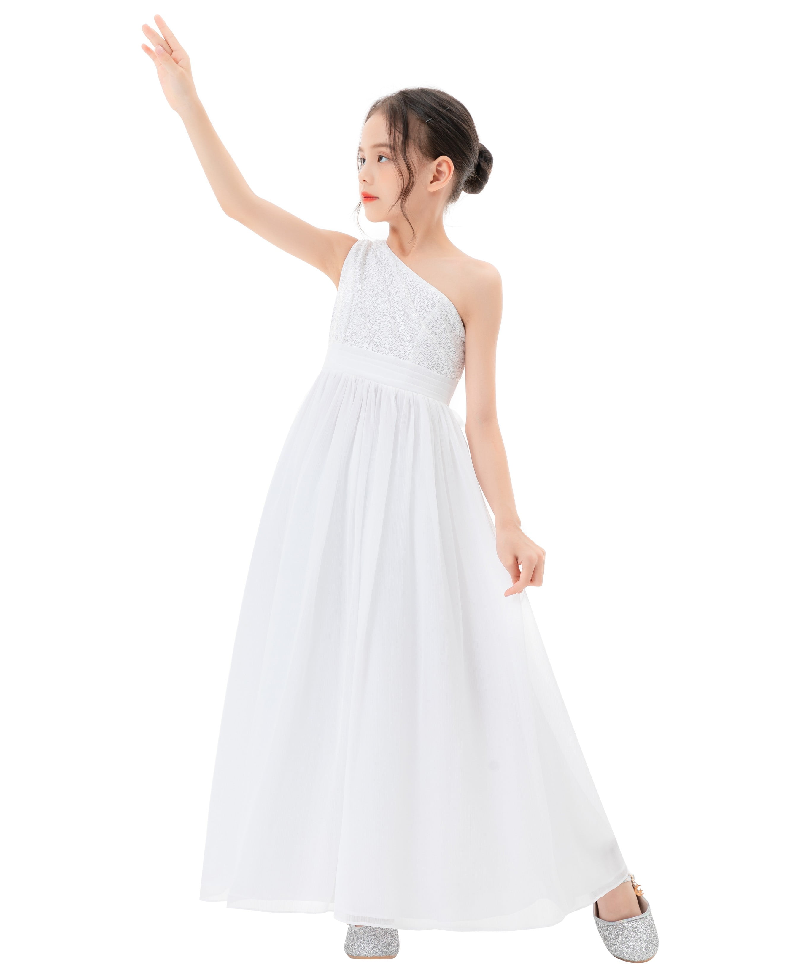 Ekidsbridal One Shoulder Sequins Chiffon Father Daughter Dance Junior ...