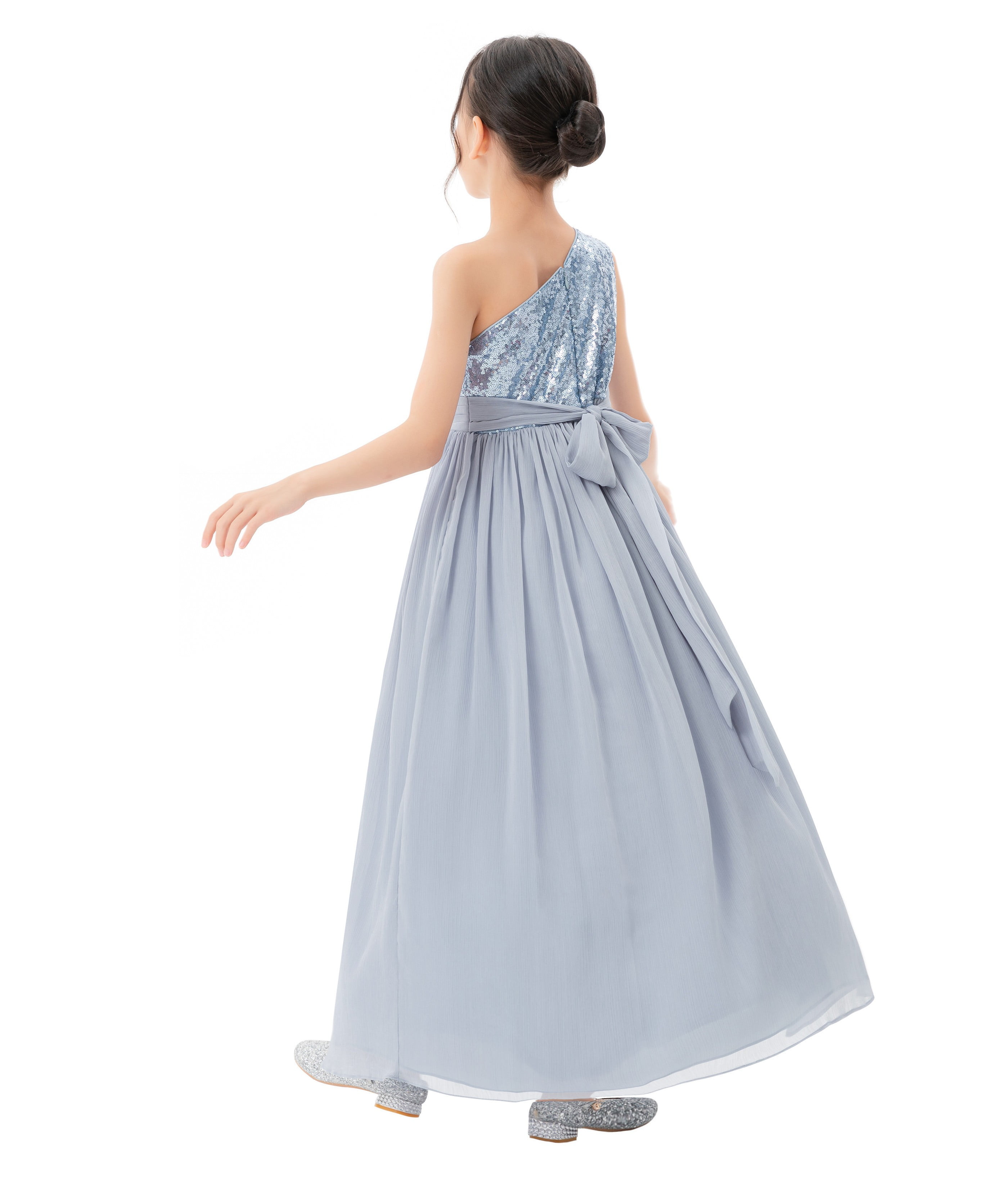 Ekidsbridal One Shoulder Sequins Chiffon Flower Girl Dresses for ...