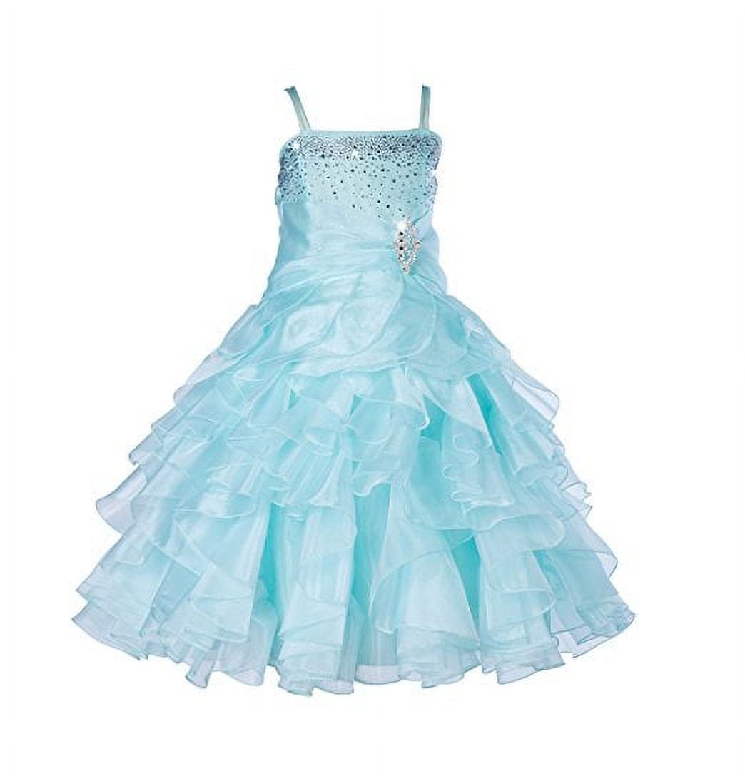 Ekidsbridal Rhinestone Organza Layers Flower Girl Dress Princess ...