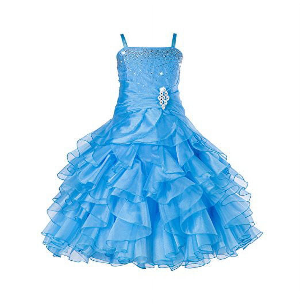 Ekidsbridal Rhinestone Organza Layers Flower Girl Dress Princess ...