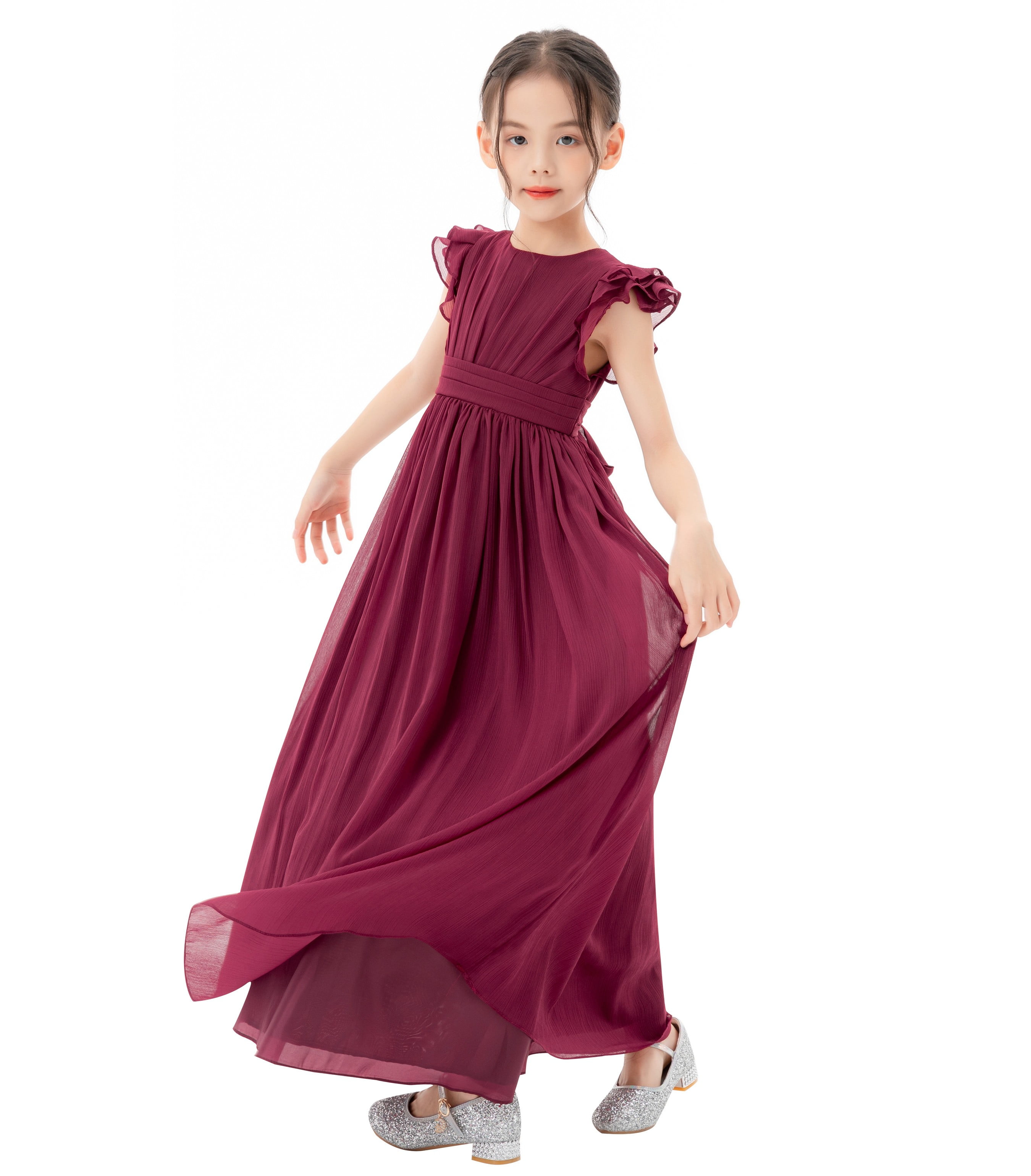 Ekidsbridal Ruffle Chiffon Flower Girl Dresses for Princess Pageants ...