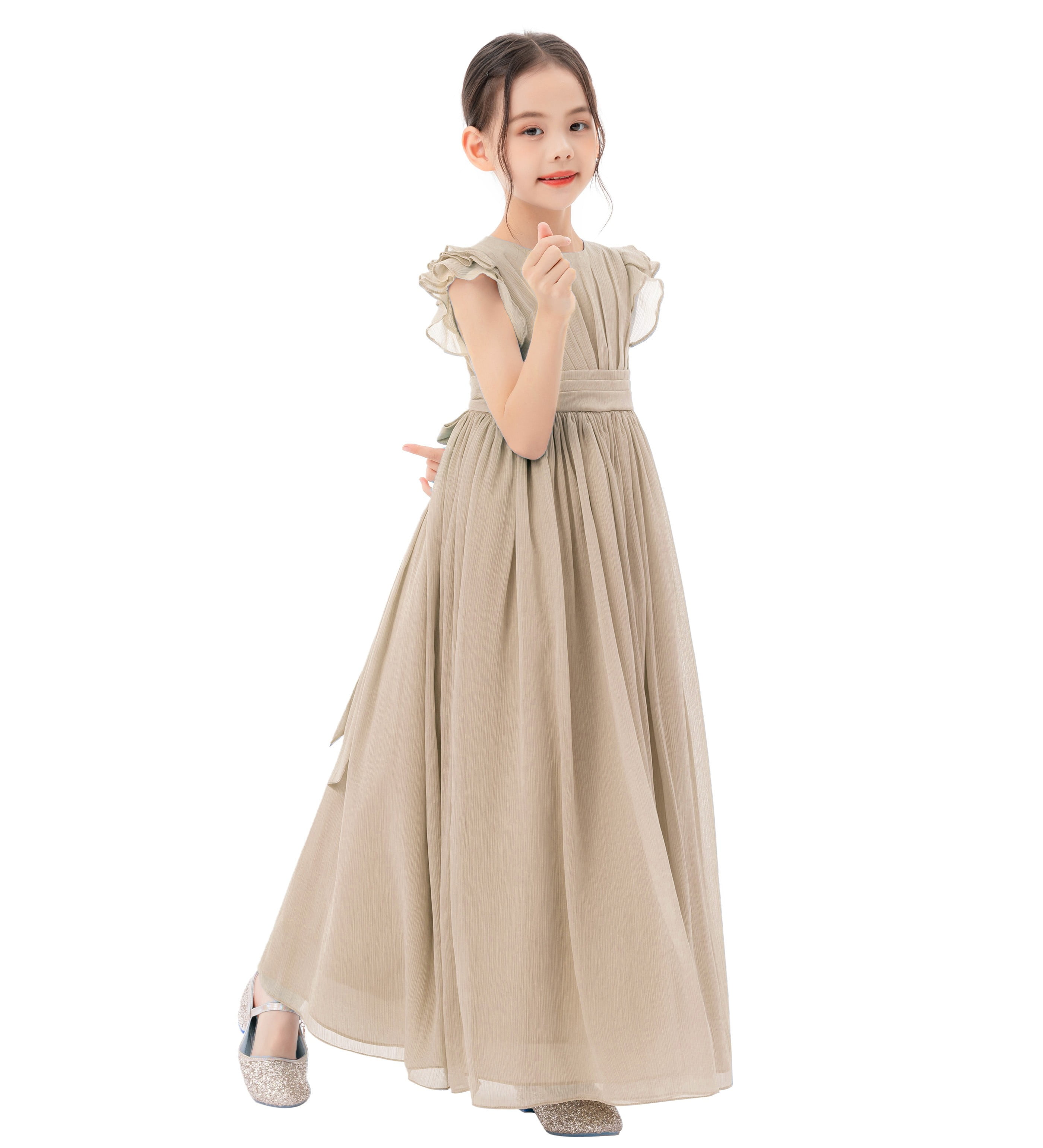 Ekidsbridal Ruffle Chiffon Flower Girl Dresses for Princess Pageants ...