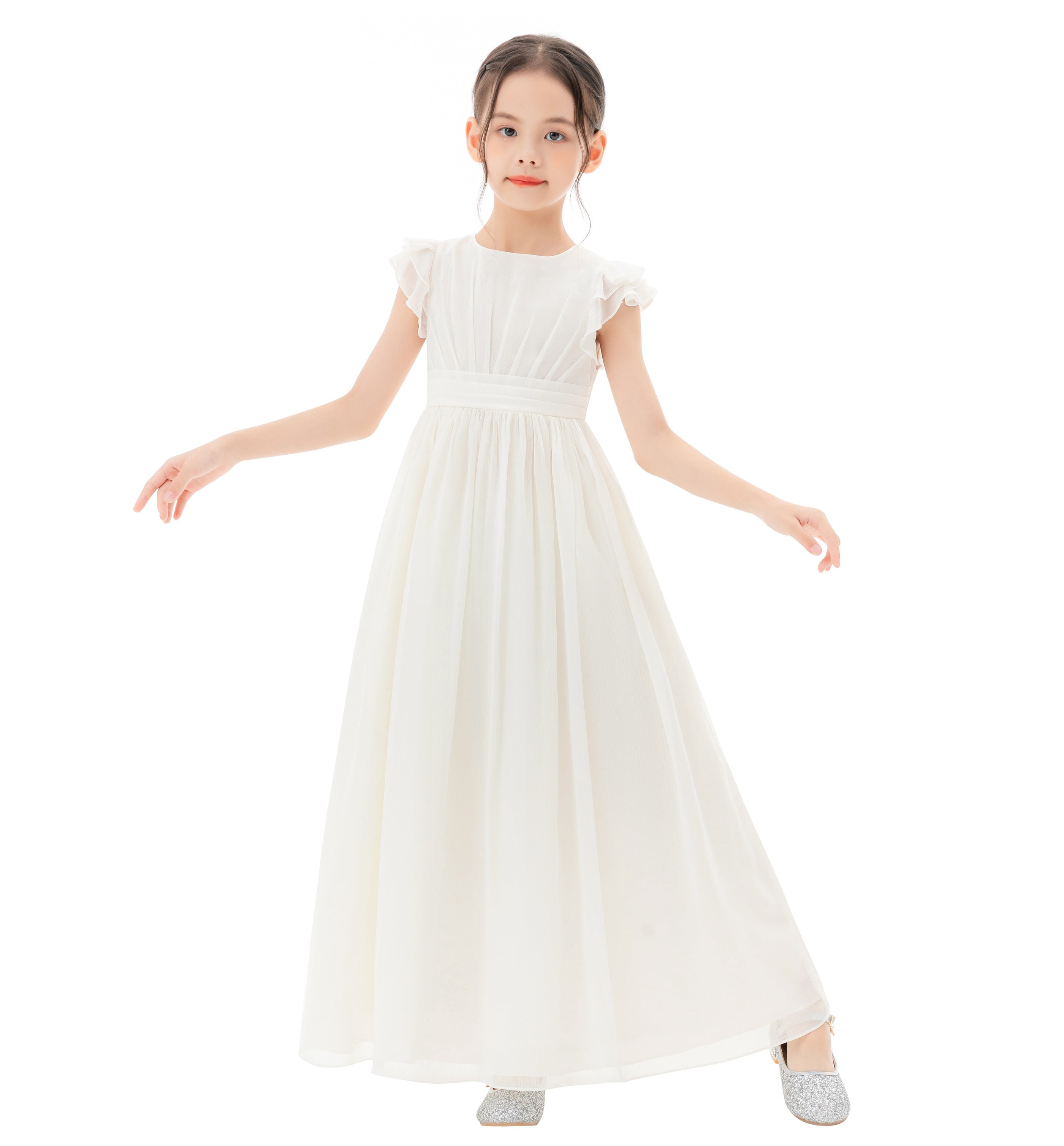 Ekidsbridal Ruffle Chiffon Flower Girl Dresses for Princess Pageants ...