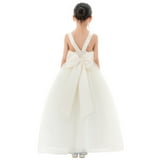 Ekidsbridal Satin Backless Tulle Formal Flower Girl Dress for Junior ...